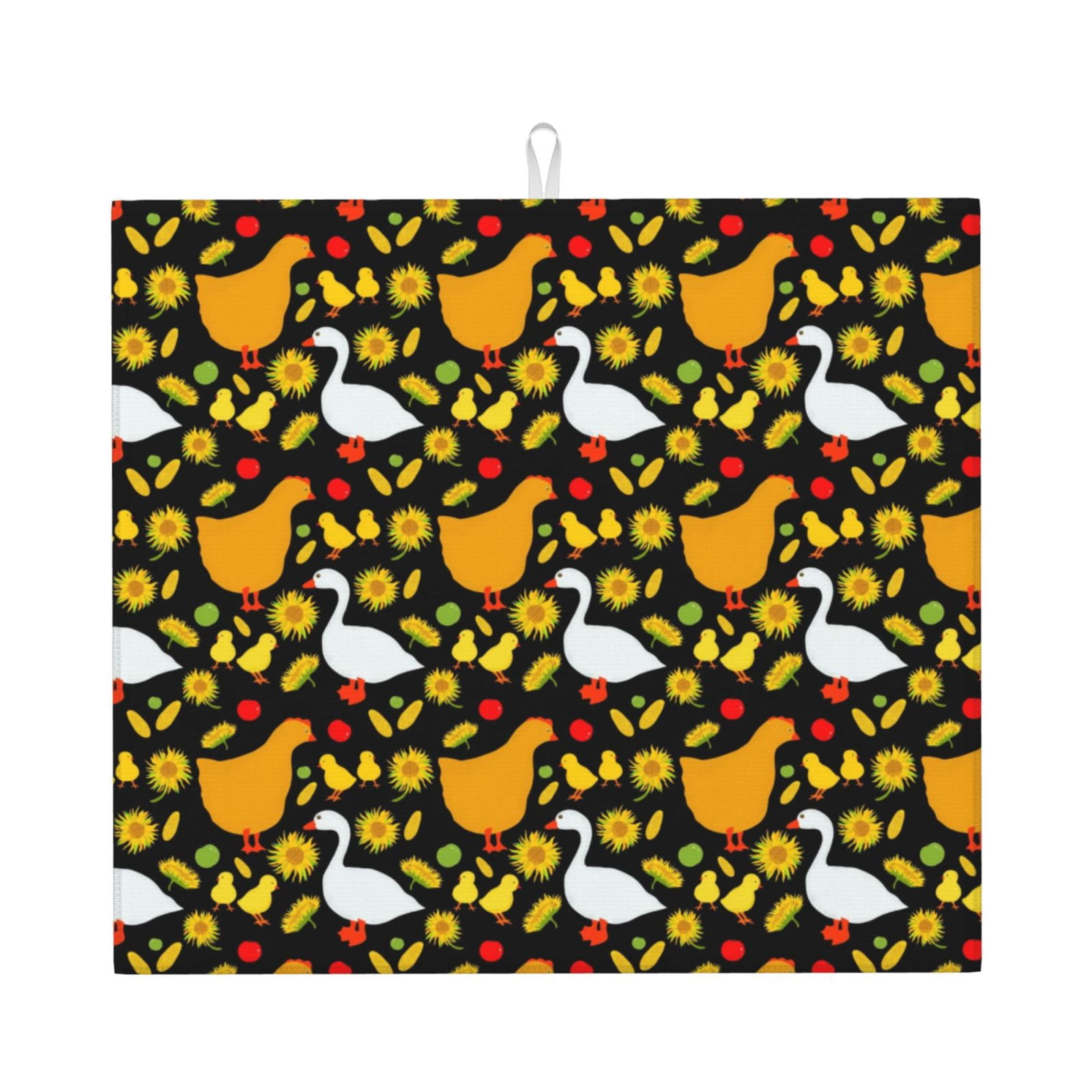 Xecao Farm Goose Print Dish Drying Mat for Kitchen Counter,Absorbent ...