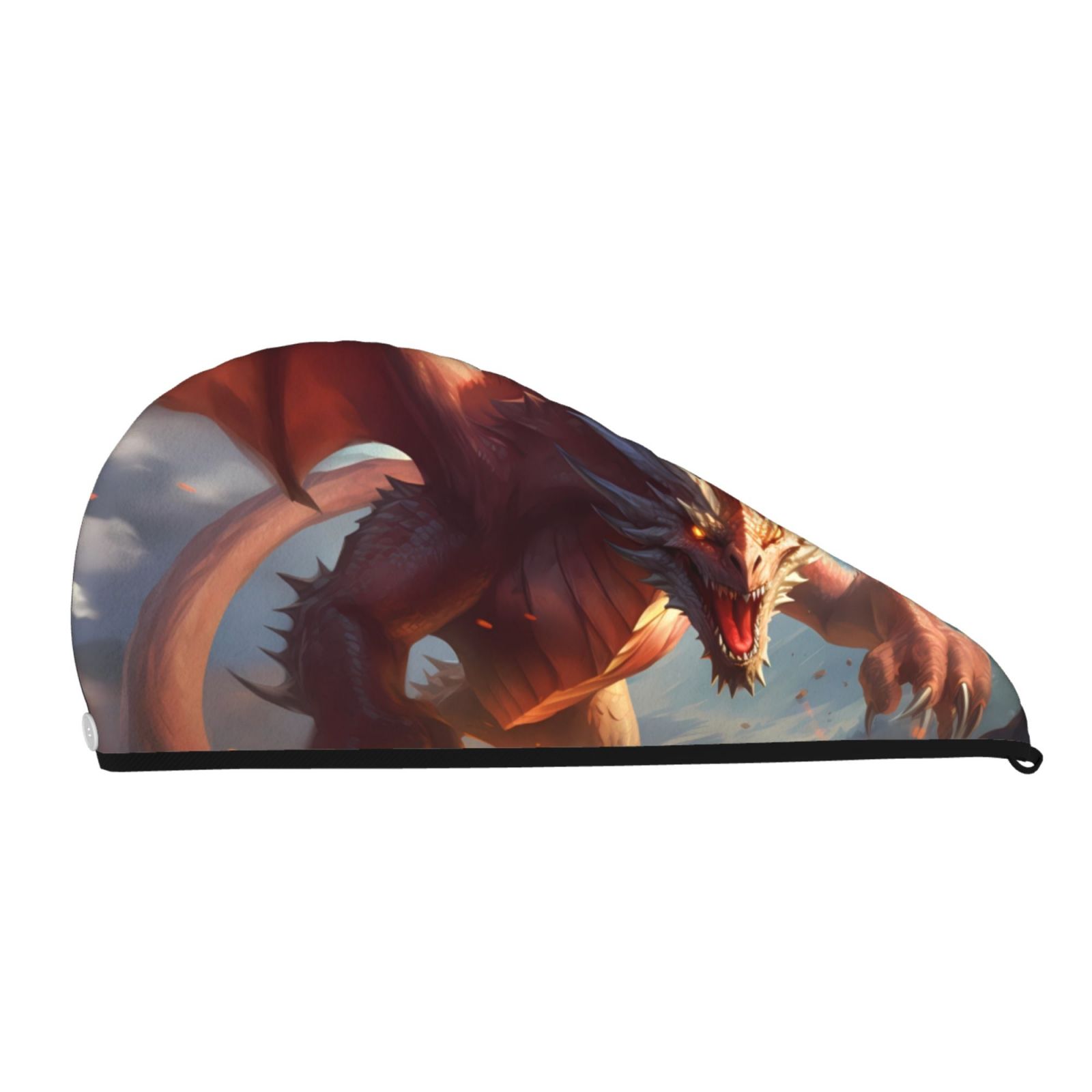 Xecao Ferocious Dragon Fury Print Hair Towel, Hair Turbans for Wet Hair ...