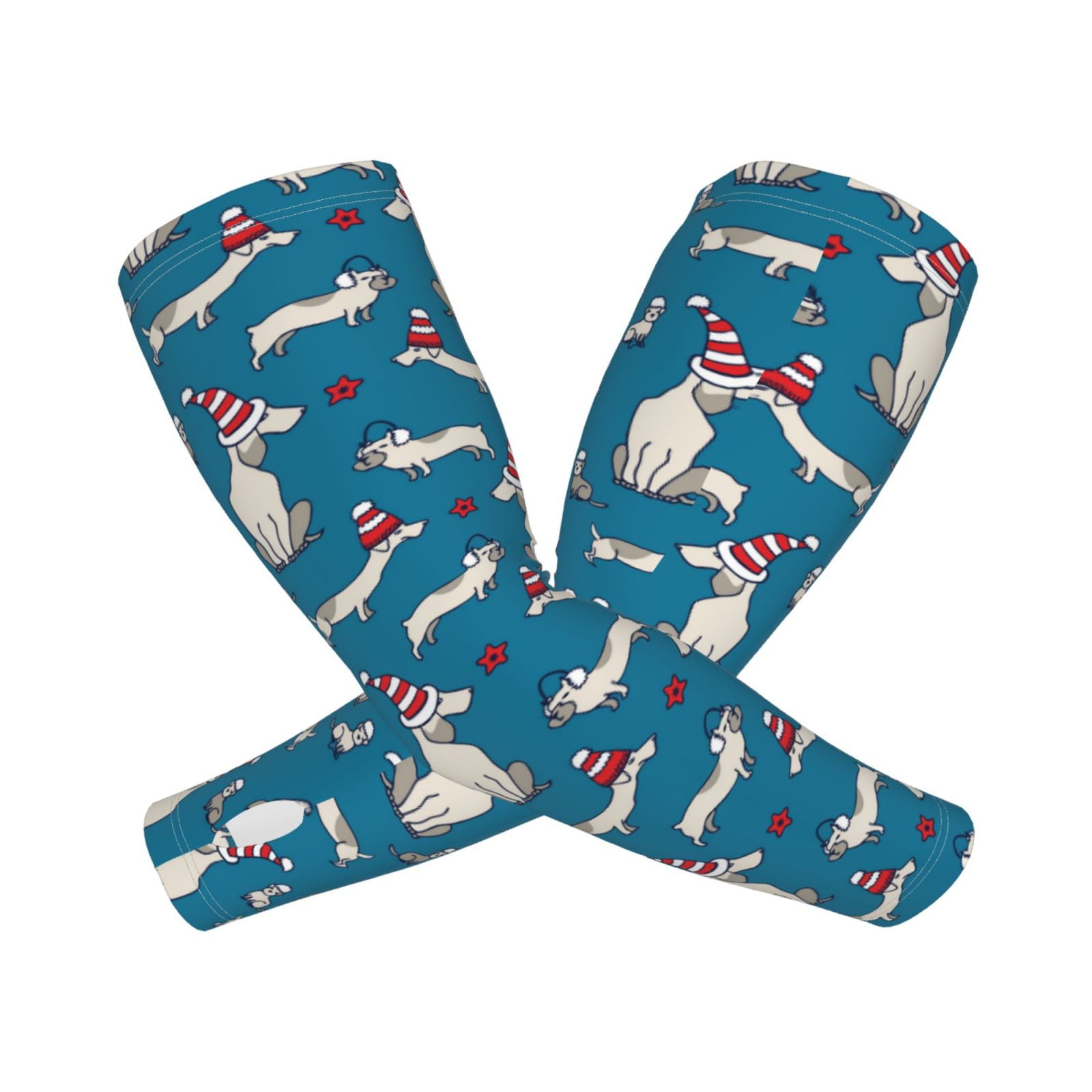 Xecao Festive Dachshund Fun Print Cooling Arm Sleeves, UPF 50 UV Sun ...