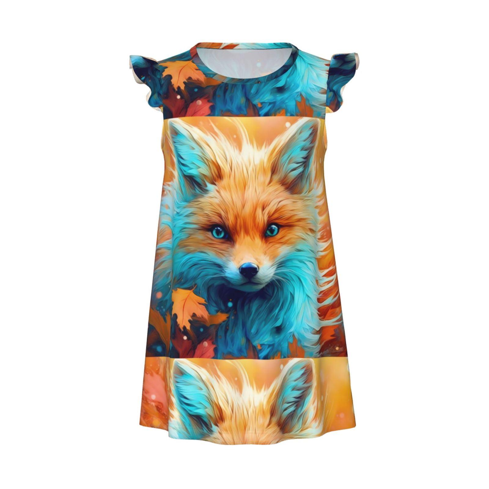 Xecao Fiery Red Maple Leaf Fox Nightgowns for Girls: Elegant Princess ...