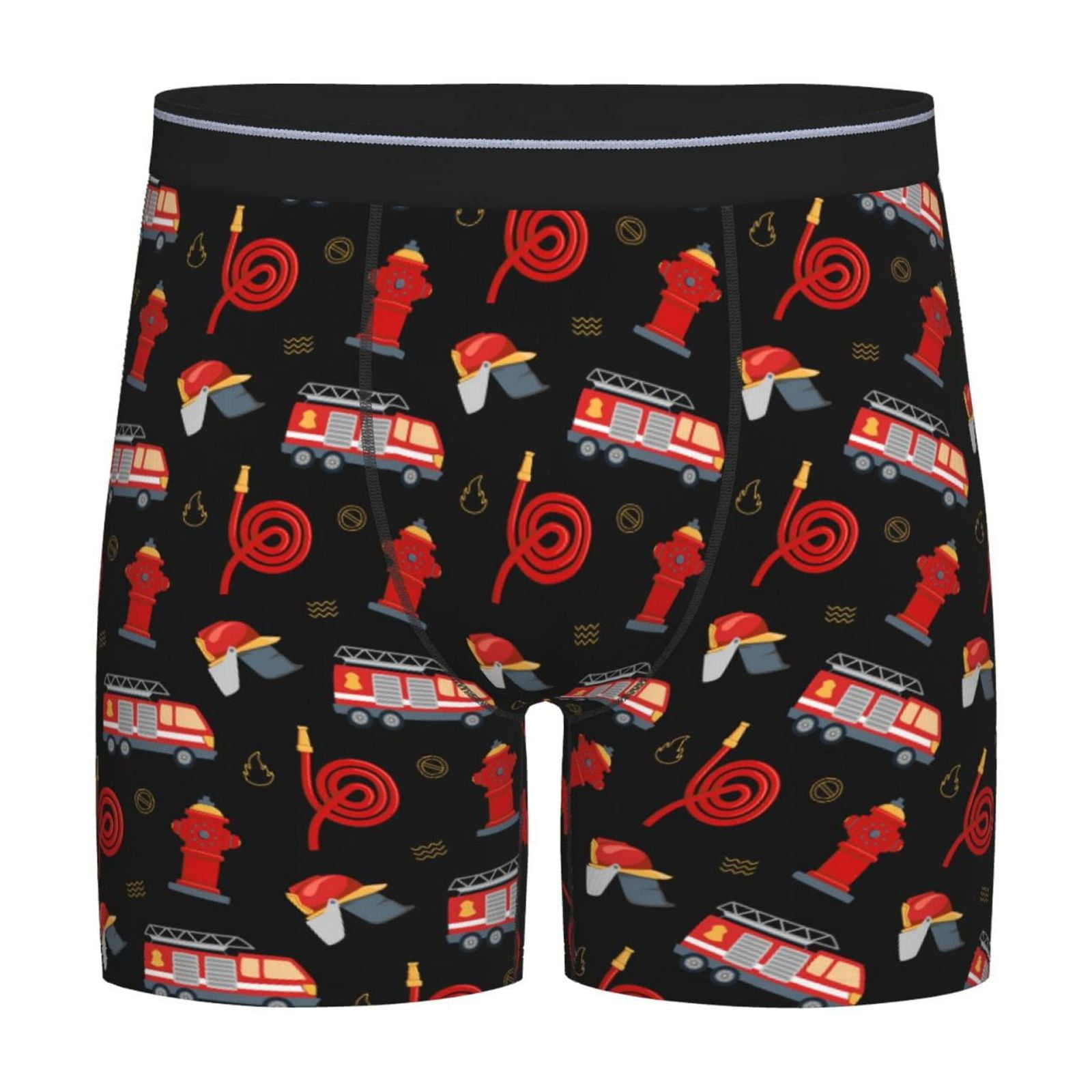 Xecao Fire Fighting Print Boxer Briefs for Men's Stretch Moisture ...