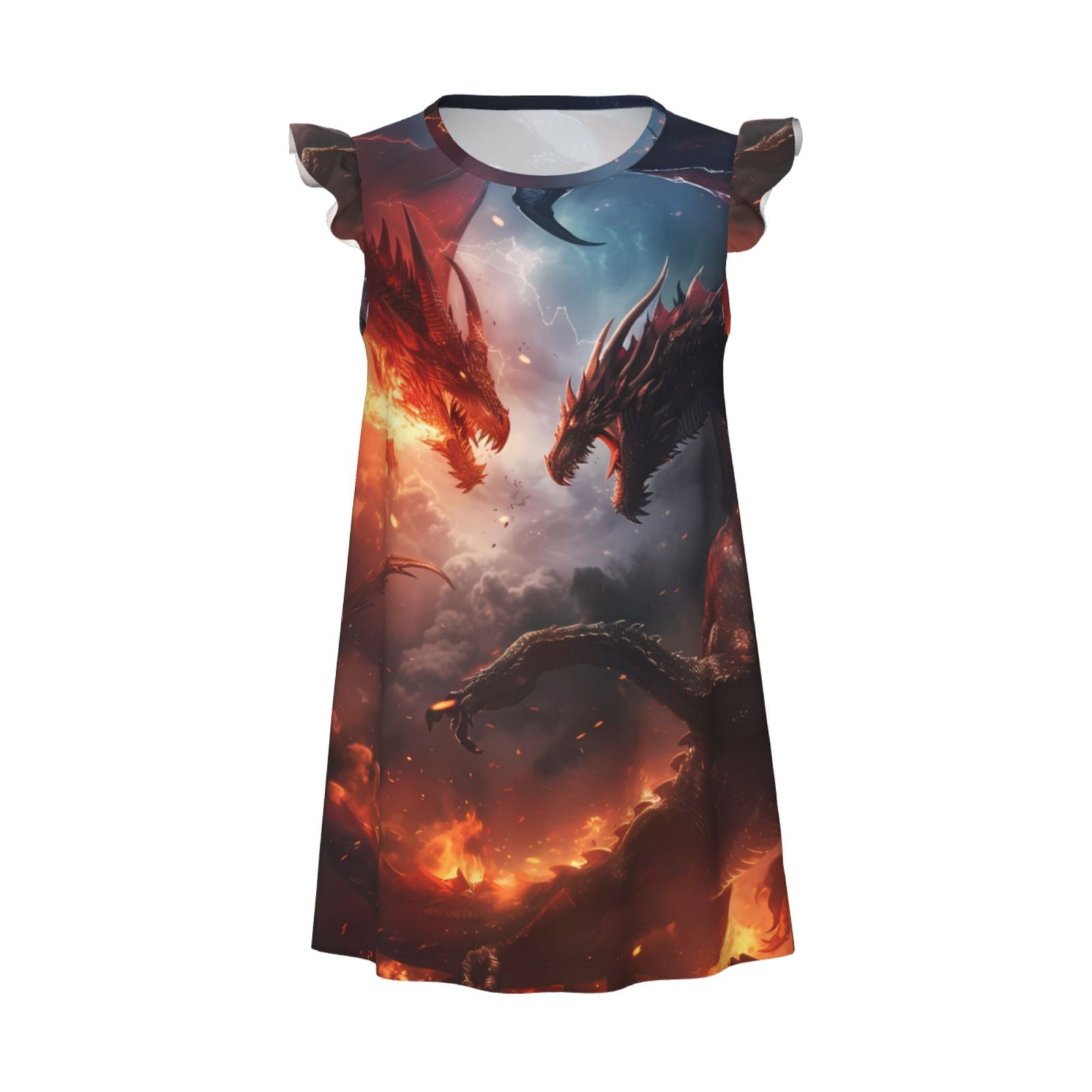 Xecao Fire Sky Dragon Nightgowns for Girls: Elegant Princess Pajama ...