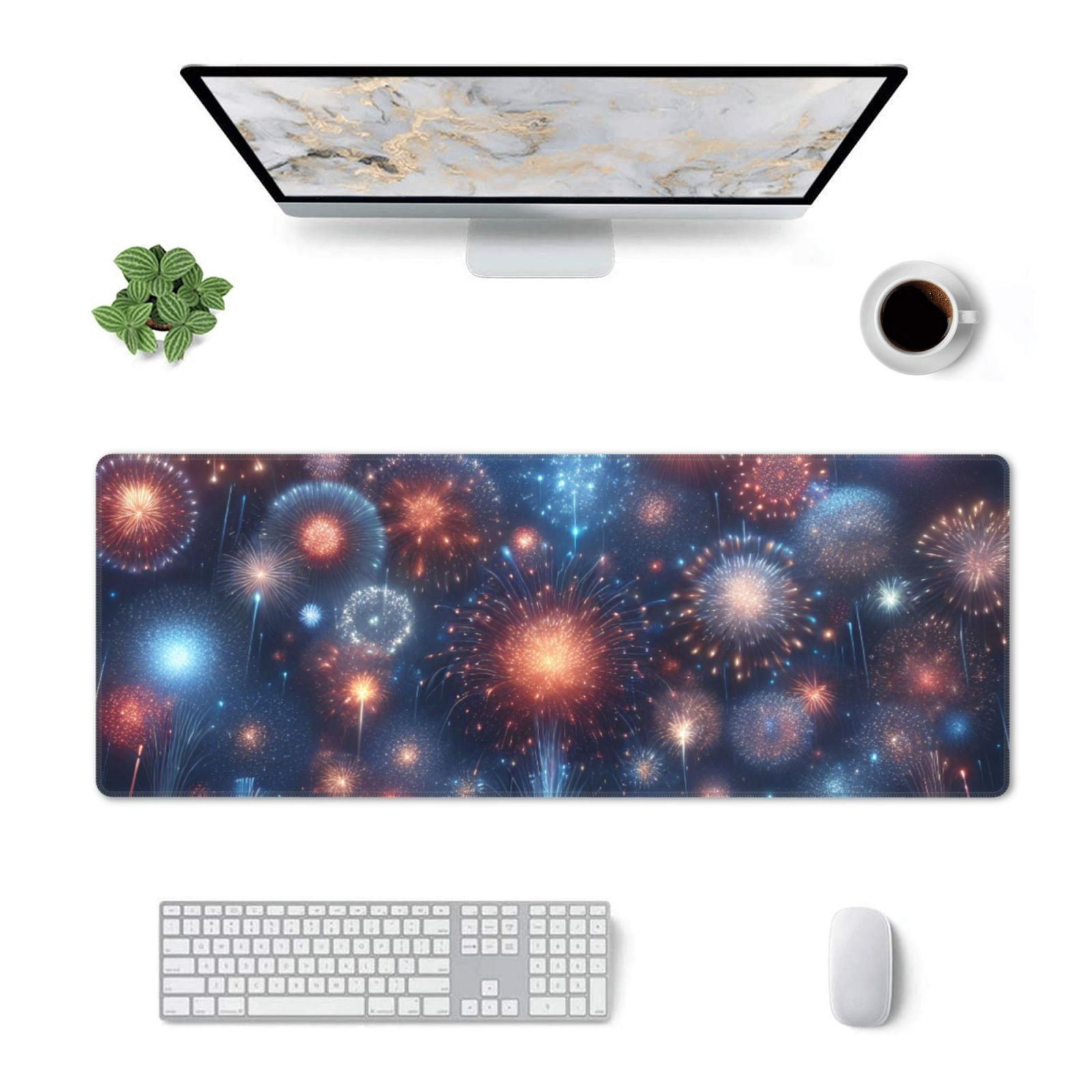 Xecao Fireworks1 for Mouse Pad - Waterproof Extended Contour Mouse Mat ...