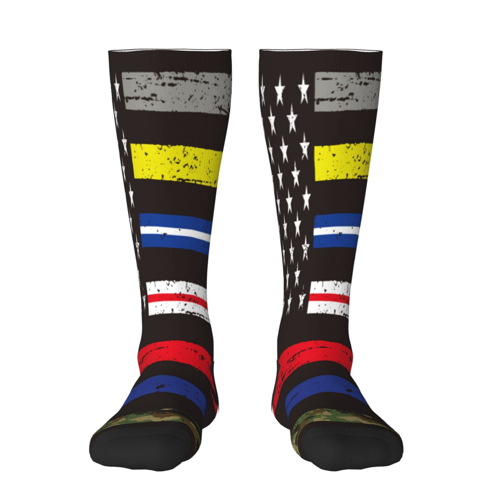 Xecao First Responder American Flag Print Compression Socks for Both ...