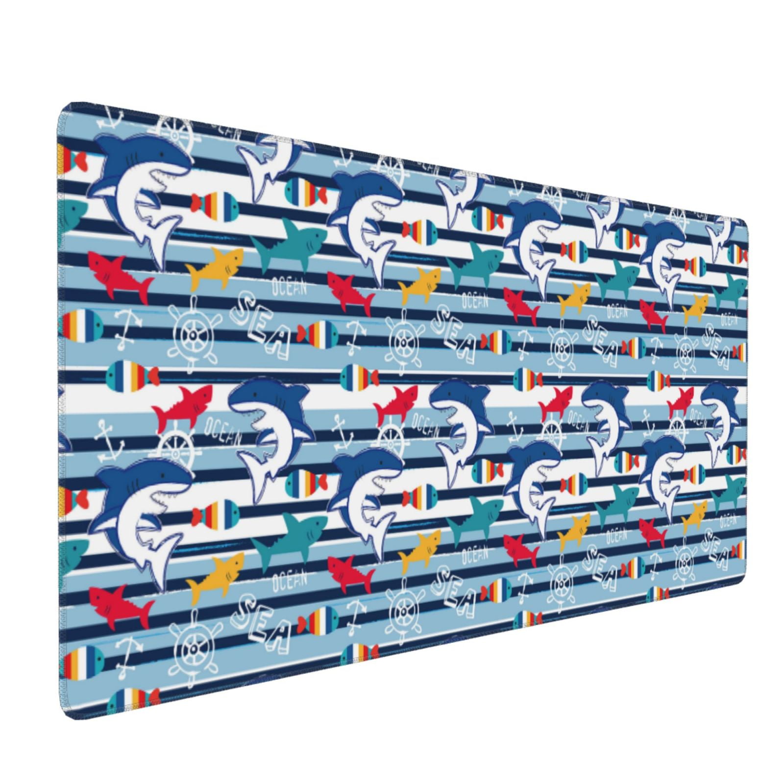 Xecao Fish And Shark Print Large Mouse Pad, 16x35.5in Mousepad ...