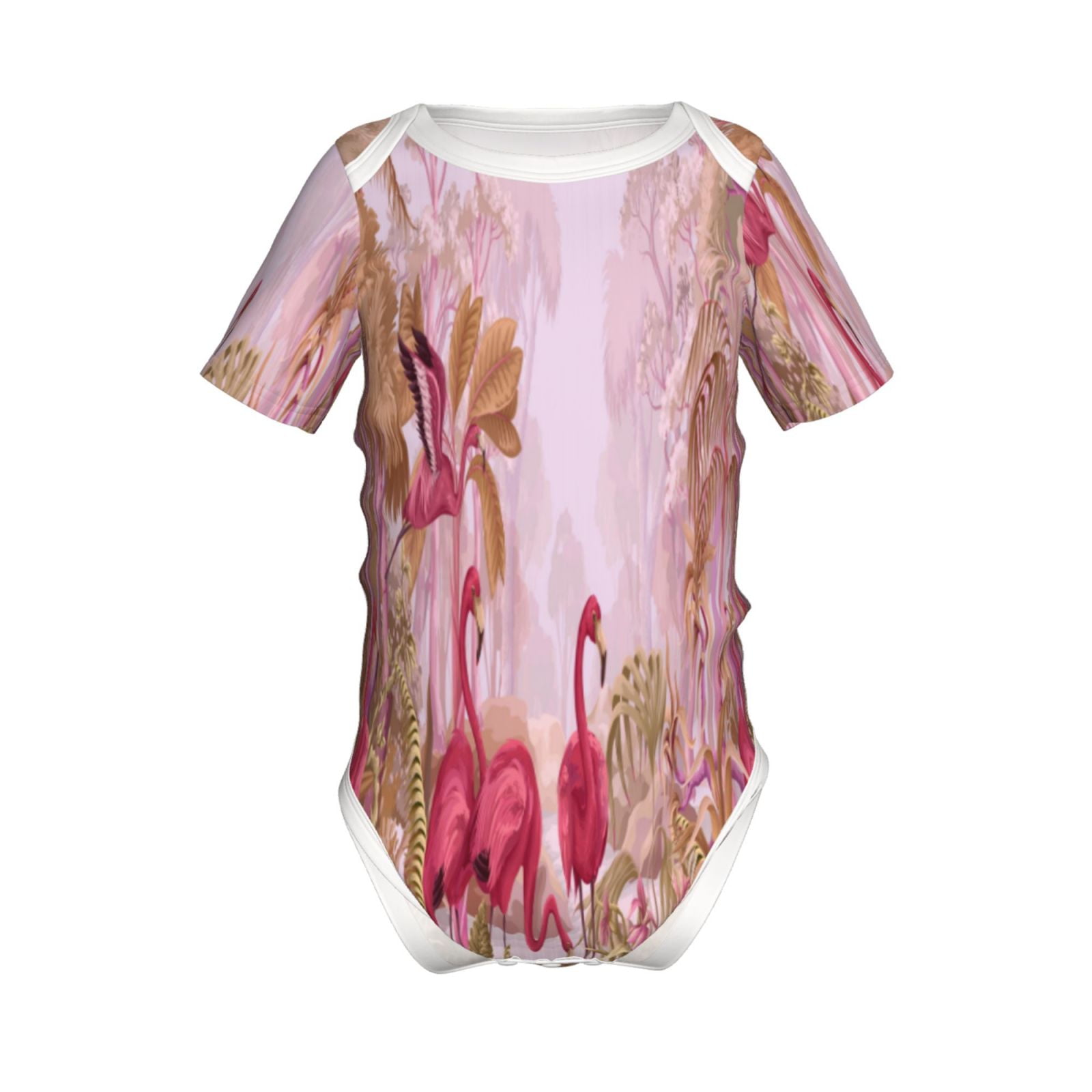 Xecao Flamingos In The Tropical Forest Pattern Baby Climbing Bodysuit ...