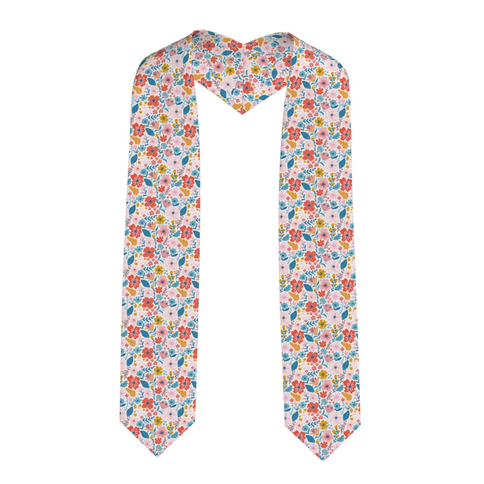 Xecao Floral Ditsy Print Graduation Shawl Stole Honor Stole Adult 72 ...