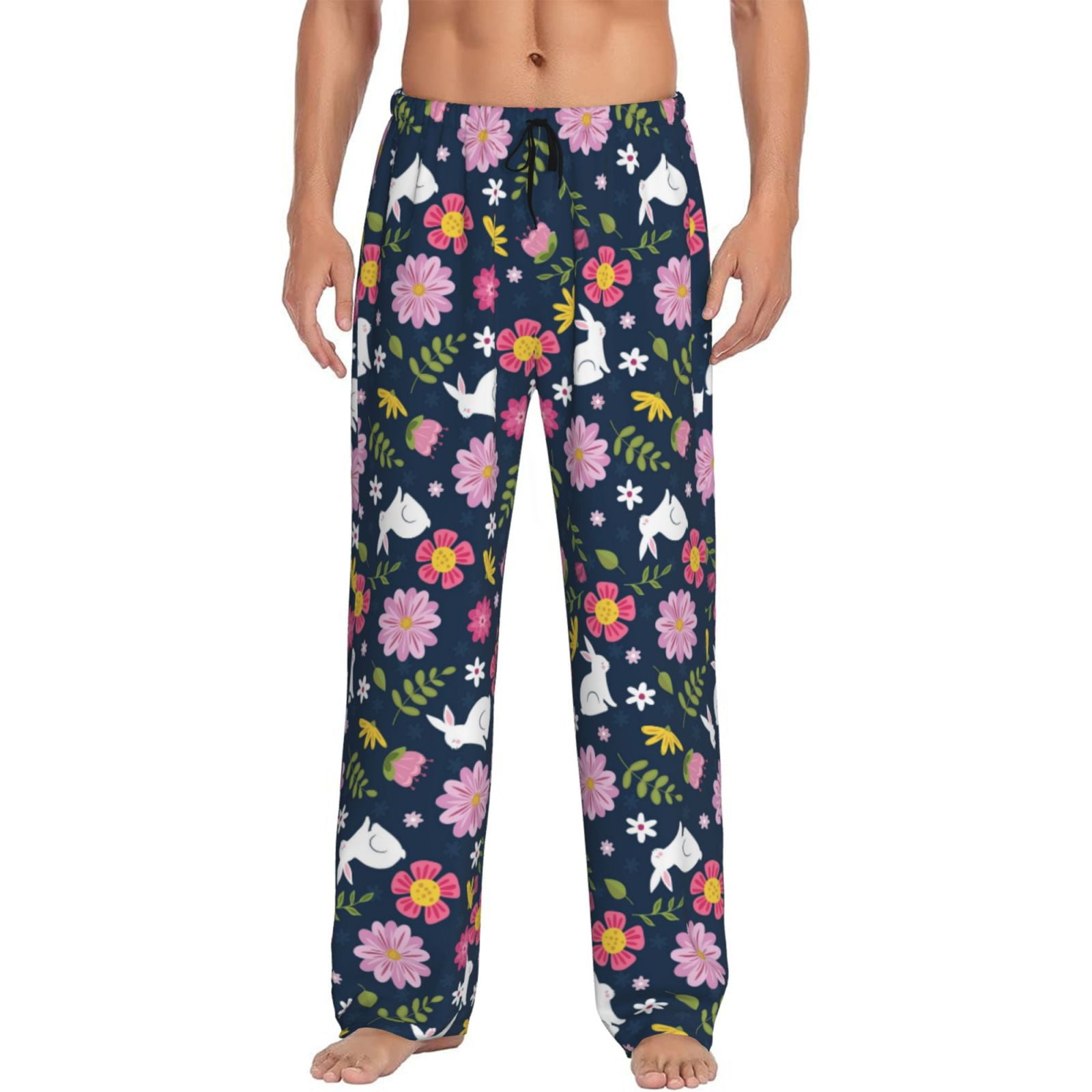 Xecao Floral Rabbit Men's Straight Lounge Pajama Pants: The Ultimate in ...