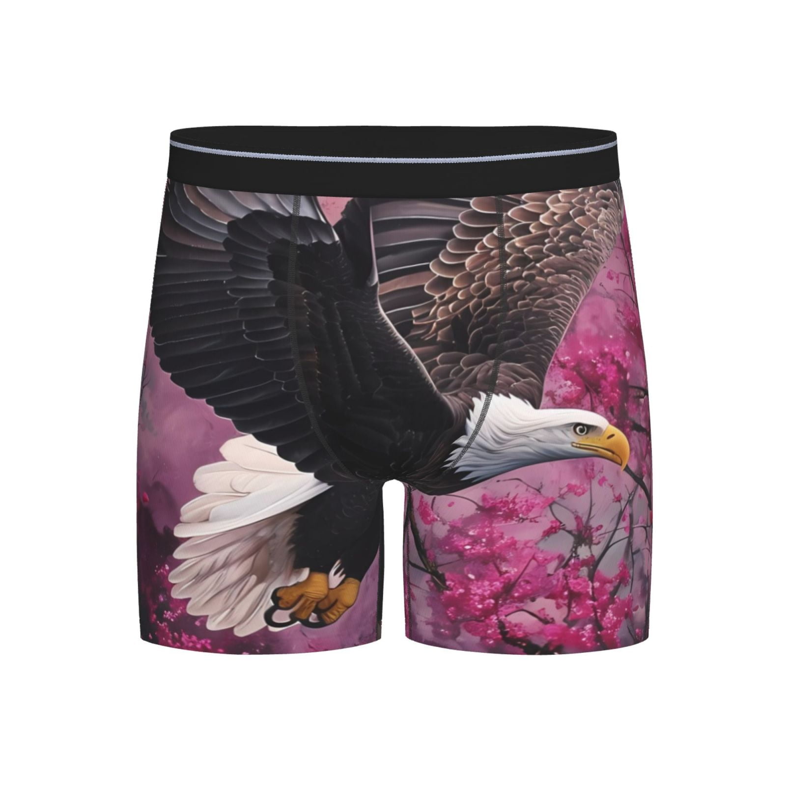 Xecao Flower Bald Eagle Print Boxer Briefs for Men's Stretch Moisture ...