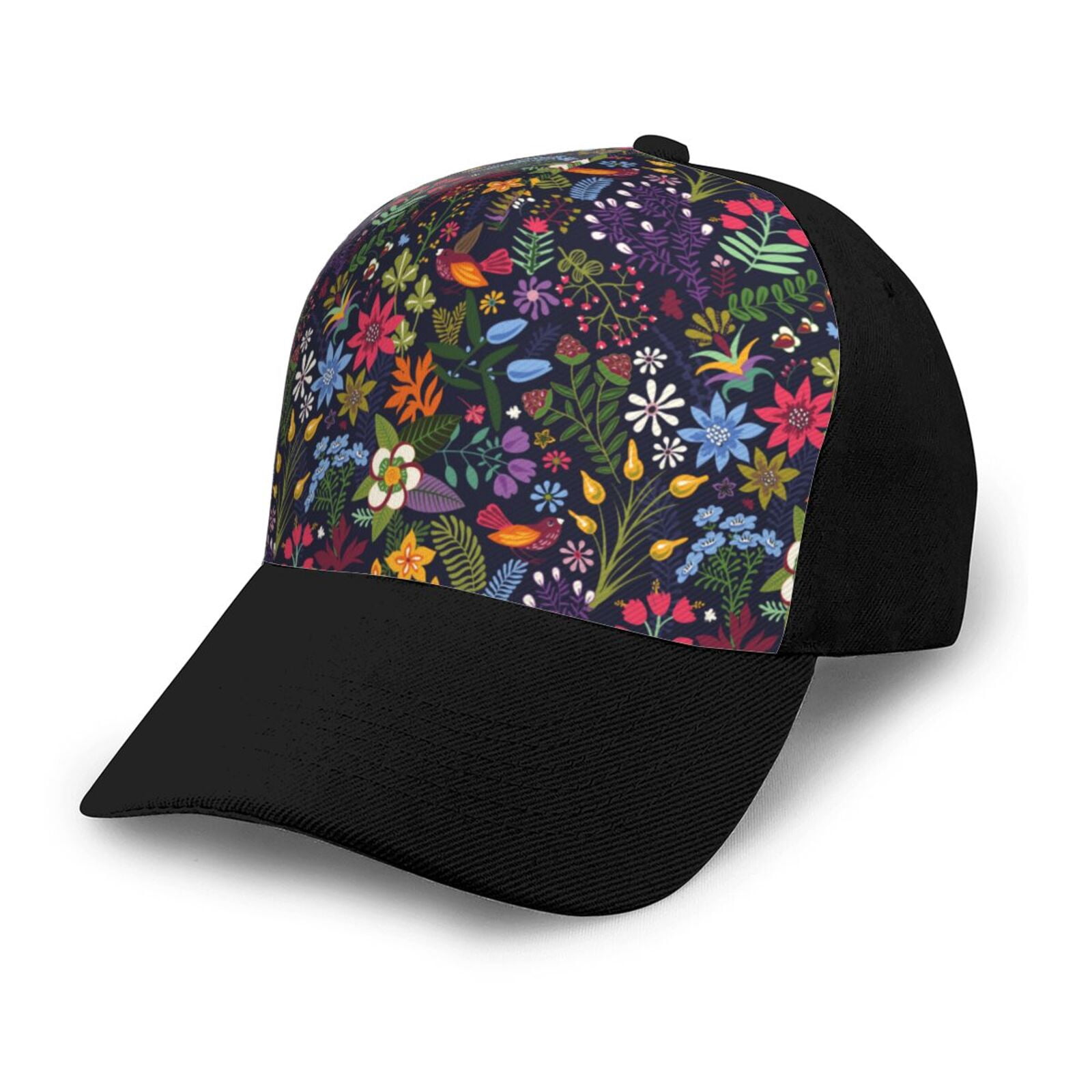 Xecao Flowers And Birds print unisex vintage washed baseball cap, a ...