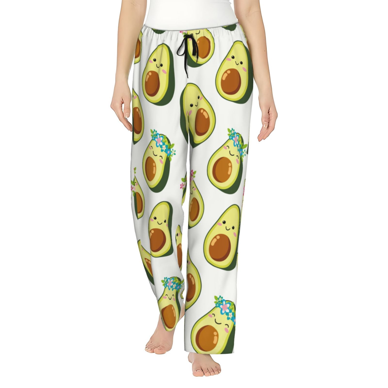 Xecao Flowers Avocado Women's Straight Lounge Pajama Pants: The Epitome ...