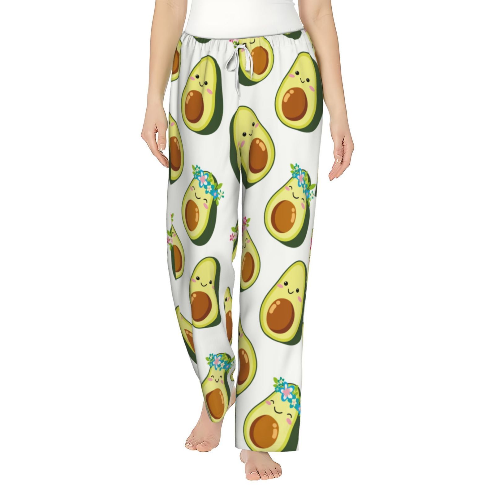 Xecao Flowers Avocado Women's Straight Lounge Pajama Pants: The Epitome ...