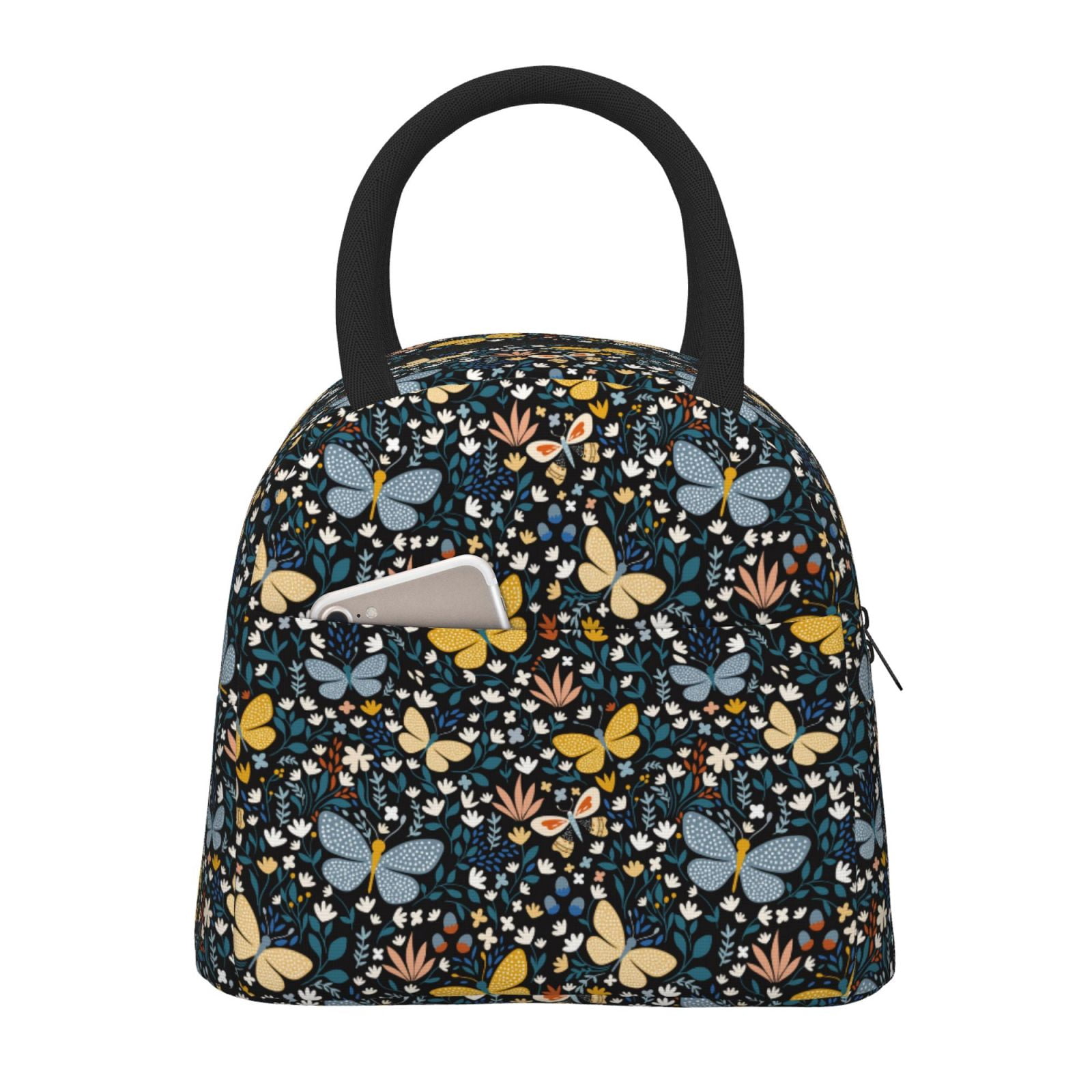 Xecao Flowers Butterfly Lunch Bag , an insulated, reusable tote bag ...