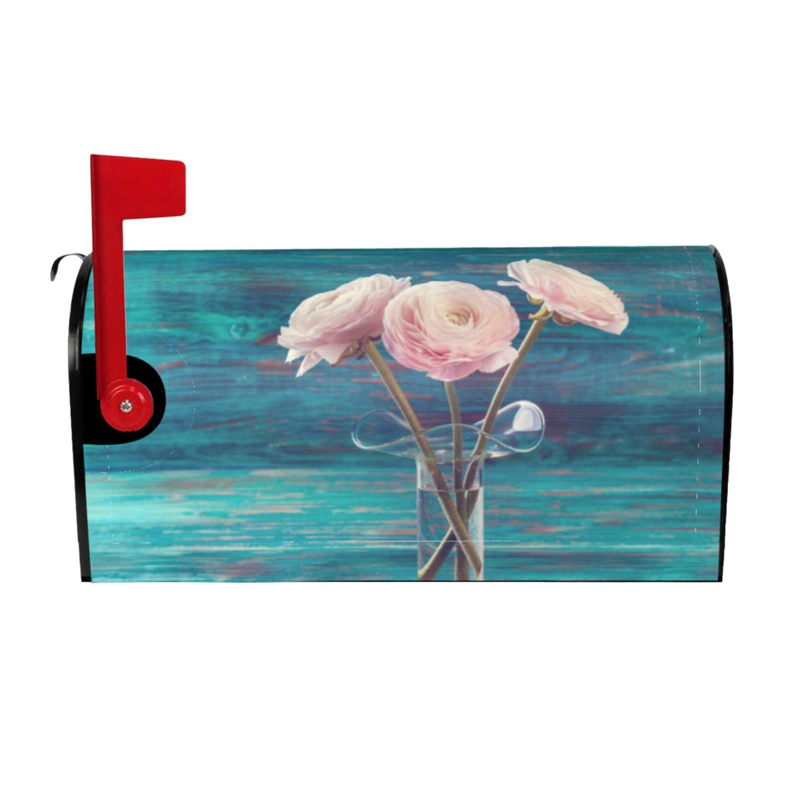 Xecao Flowers in Glass Vase for Mailbox Cover with Magnetic Strips ...