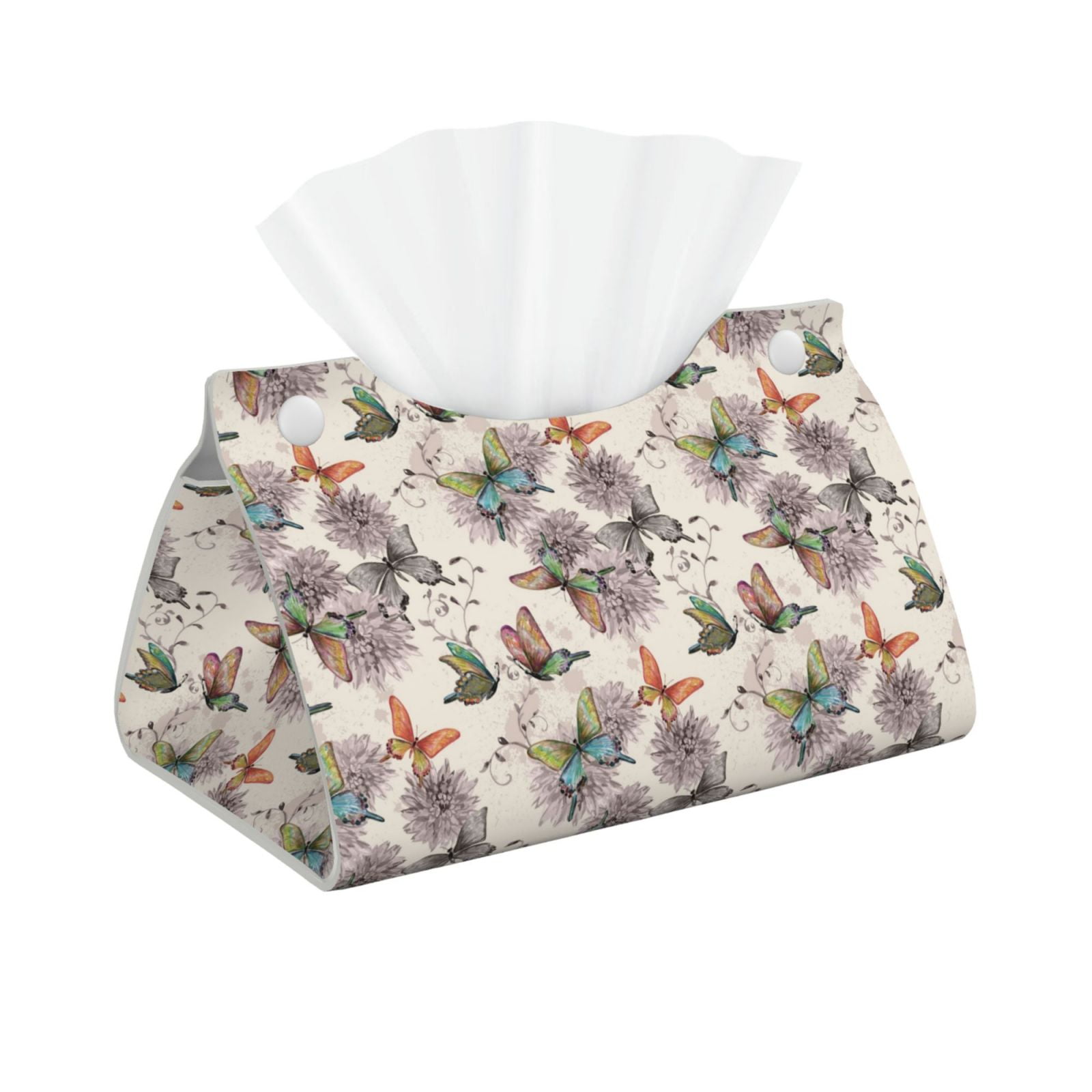 Xecao Flying Butterflies-1 Print Tissue Box Cover,Modern PVC Leather ...