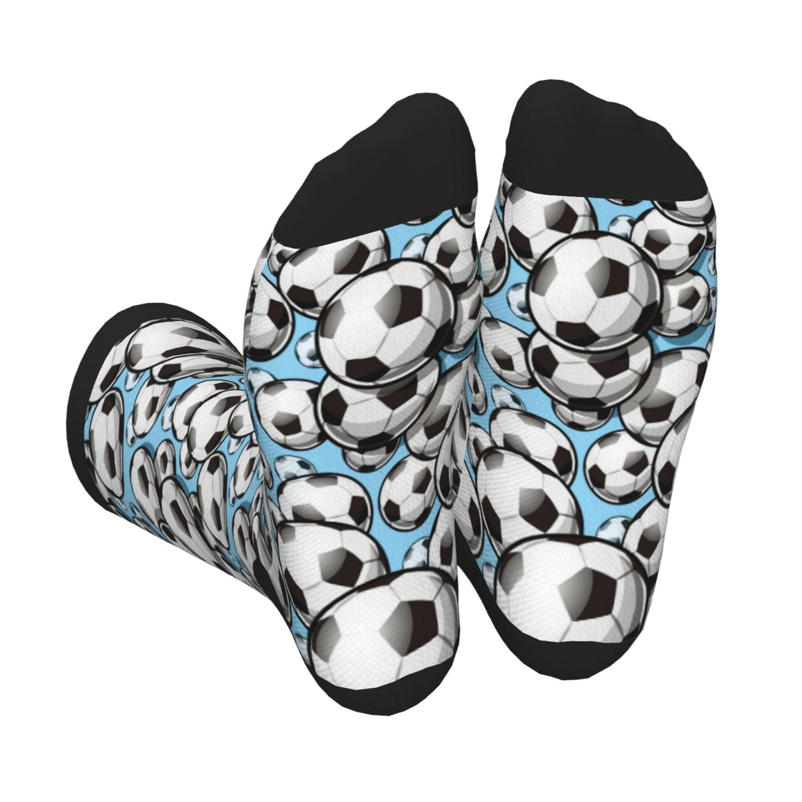 Xecao Football Soccer Ball Print Crew Socks for Men and Women, Men's ...