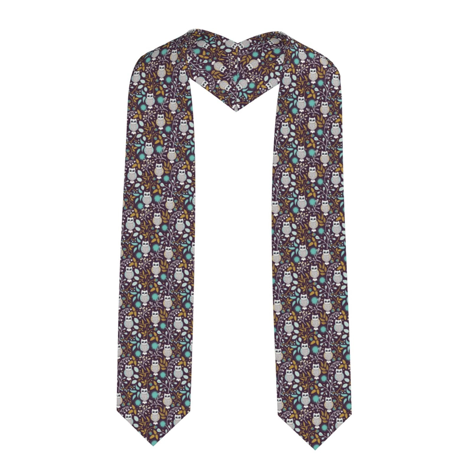Xecao Forest Cute Owl Print Graduation Shawl Stole Honor Stole Adult 72 ...