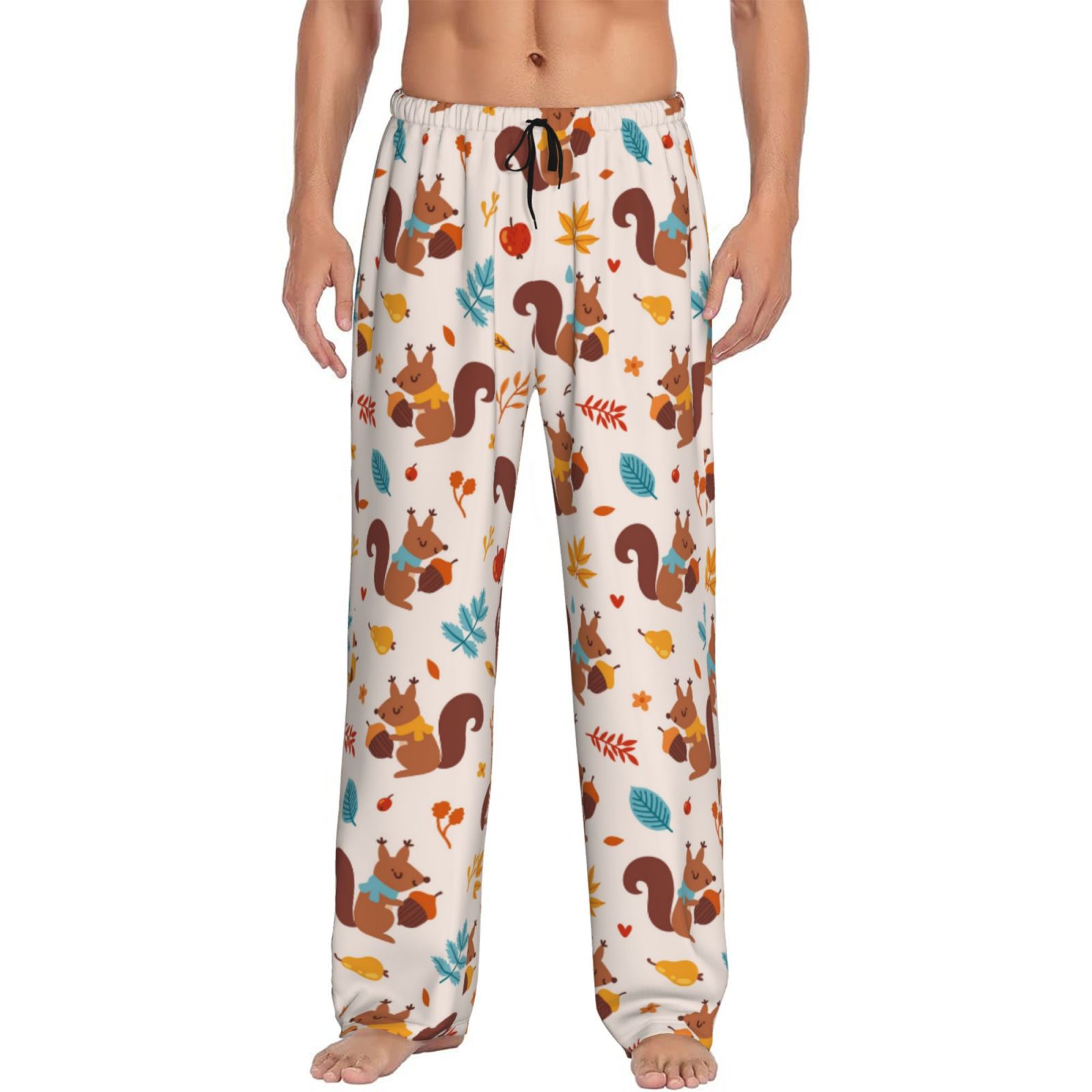 Xecao Forest Squirrel Nuts Men's Straight Lounge Pajama Pants: The ...