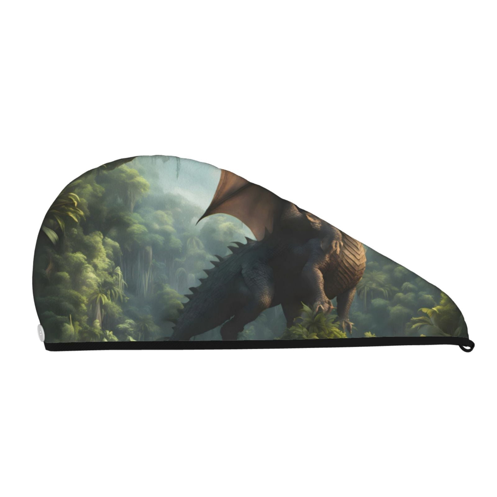 Xecao Forest Stone-Colored Dragon Print Hair Towel, Hair Turbans for ...