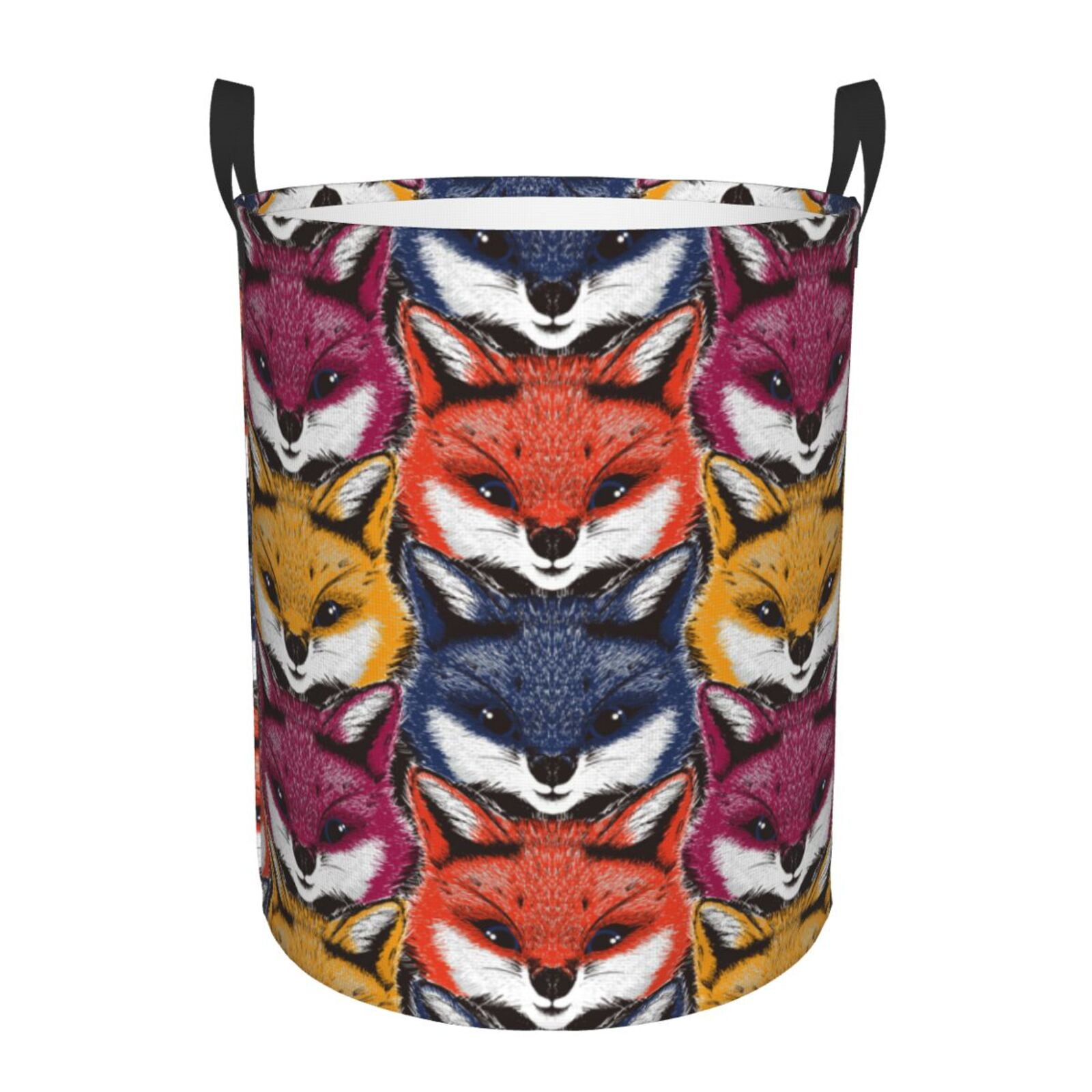 Xecao Fox Face Print Laundry Hamper Basket,designed for Blanket Storage ...