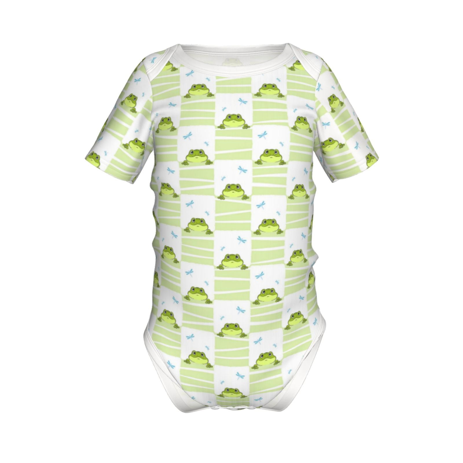 Xecao Frogs and Dragonflies Pattern Baby Climbing Bodysuit Short Sleeve ...