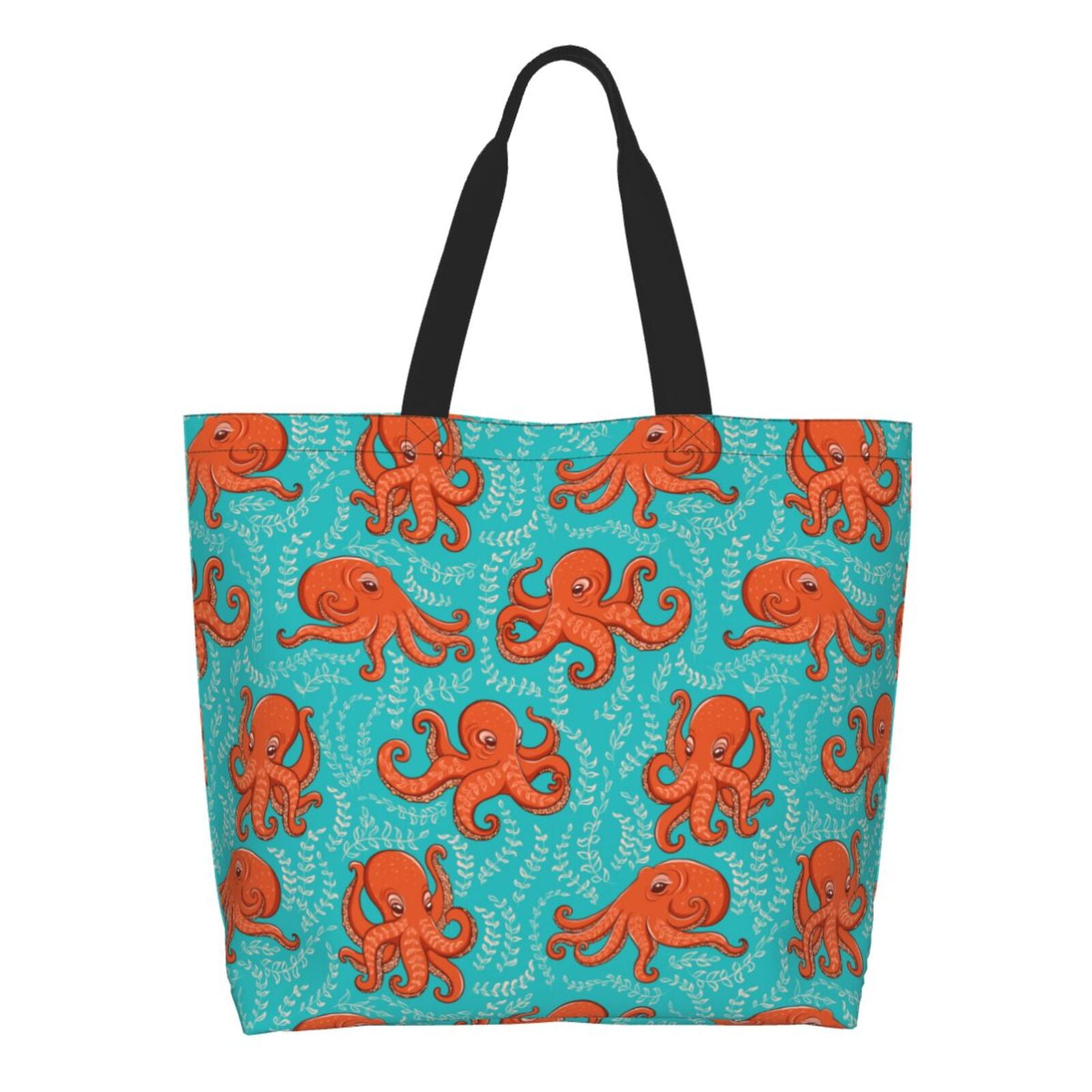 Xecao Fun Octopus for Tote Bag for Women, Tote Shoulder Bag with a littlw pocket and Handbag for ...