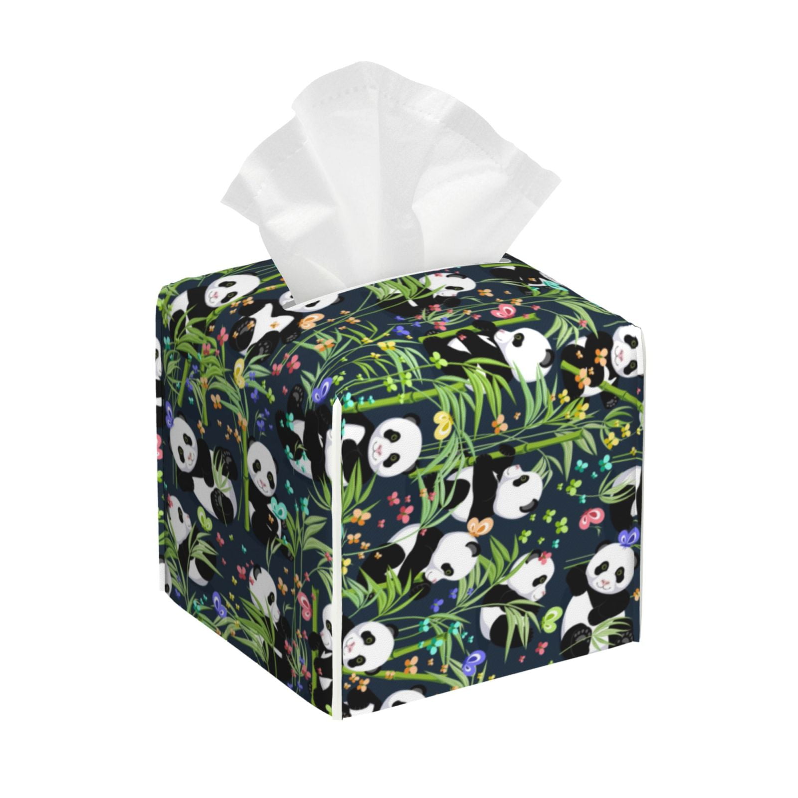 Xecao Fun Panda Playing With Bamboo Leaves for Tissue Box Cover Holder ...