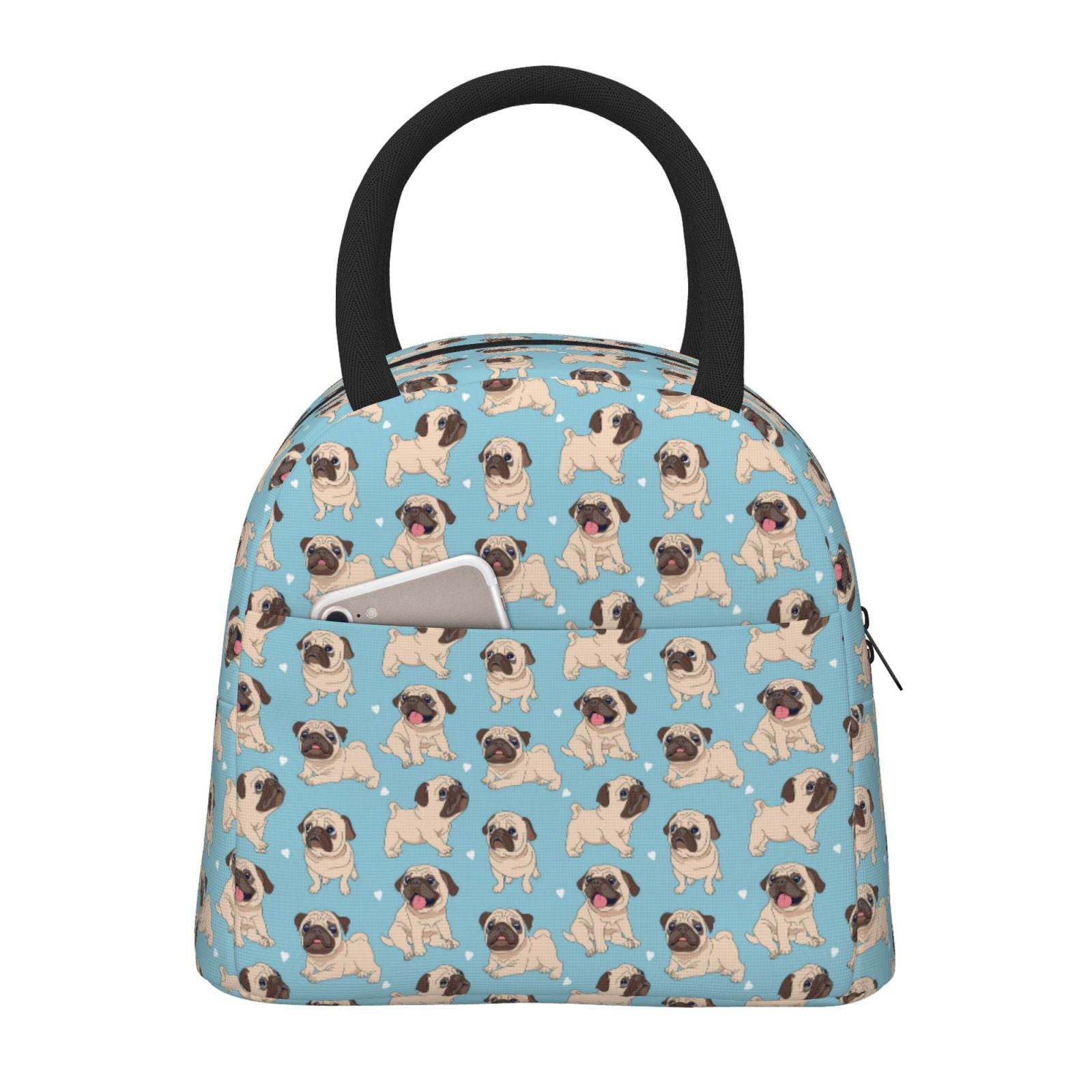 Xecao Funny Cartoon Pugs Lunch Bag , an insulated, reusable tote bag ...