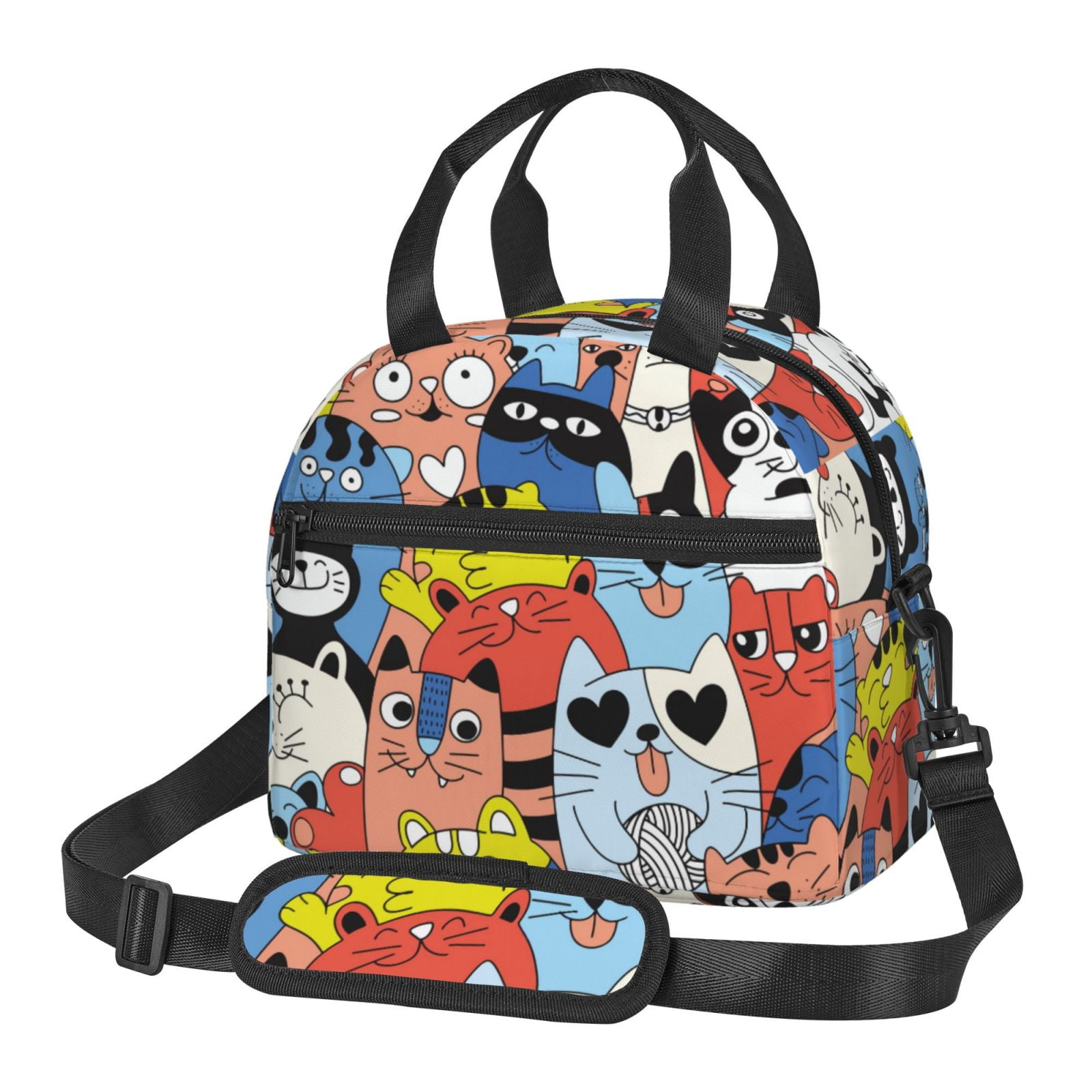 Xecao Funny Cats Print Insulated Lunch Box, Lunch Cags Lunch Bag ...