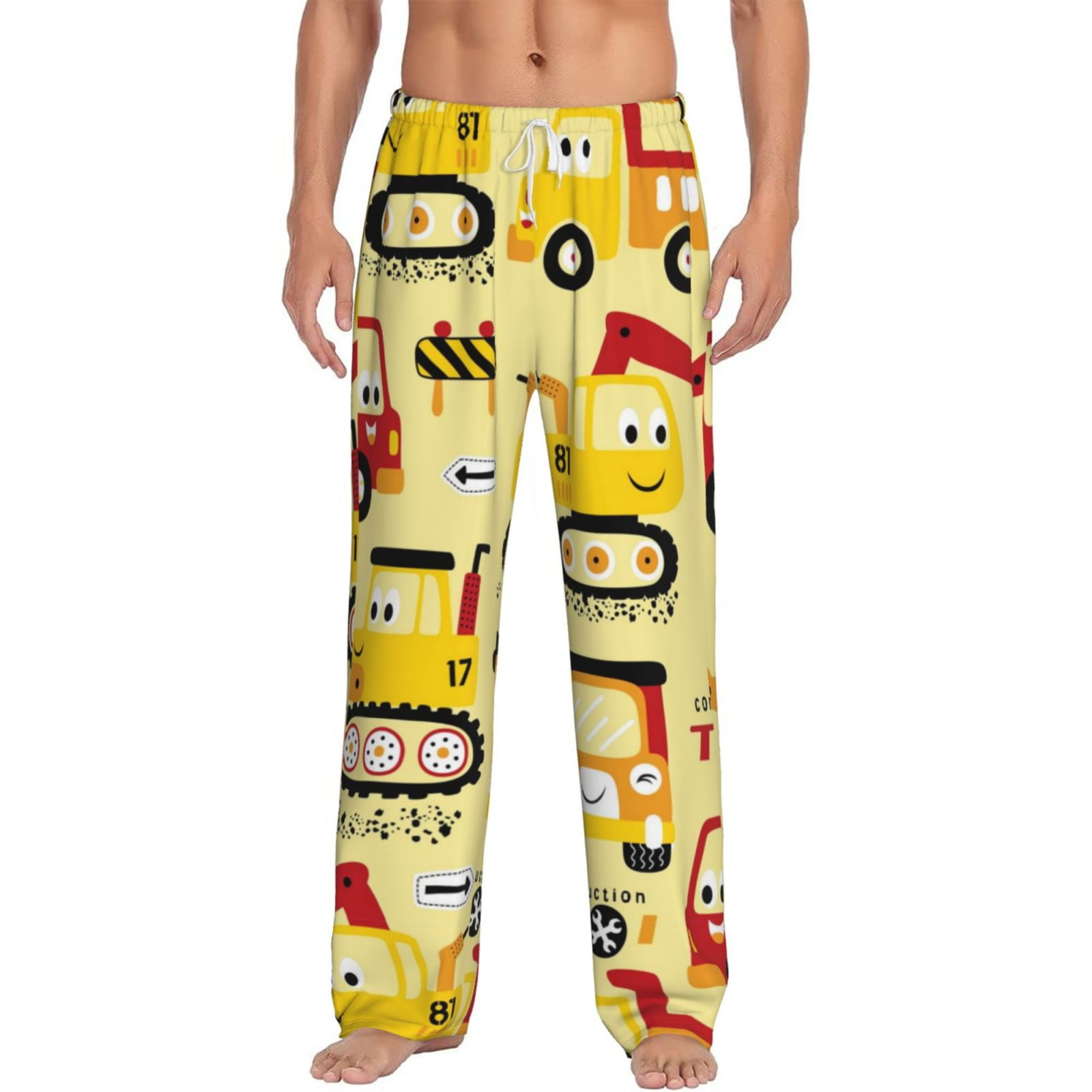 Xecao Funny Construction Vehicles Men's Straight Lounge Pajama Pants ...