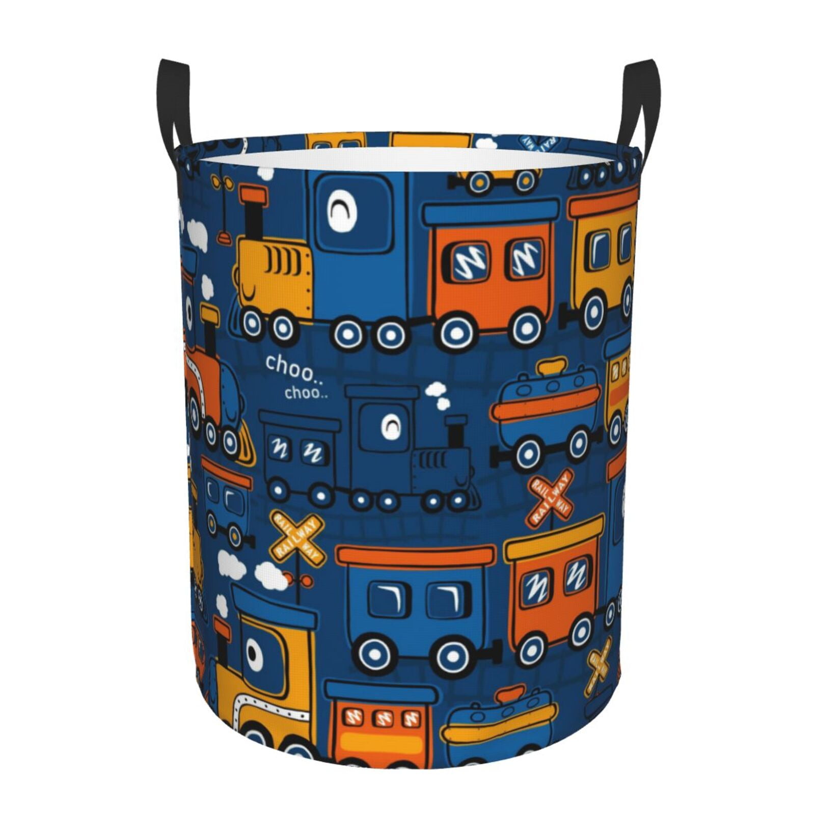Xecao Funny Steam Train Print Laundry Hamper Basket,designed for ...