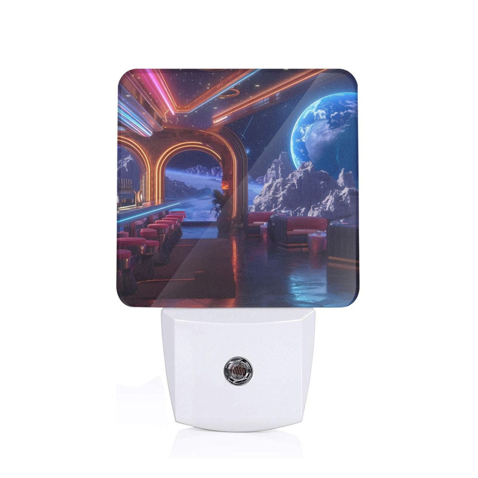 Xecao Futuristic Bar Space View for Night Light - a Wall-mounted LED ...
