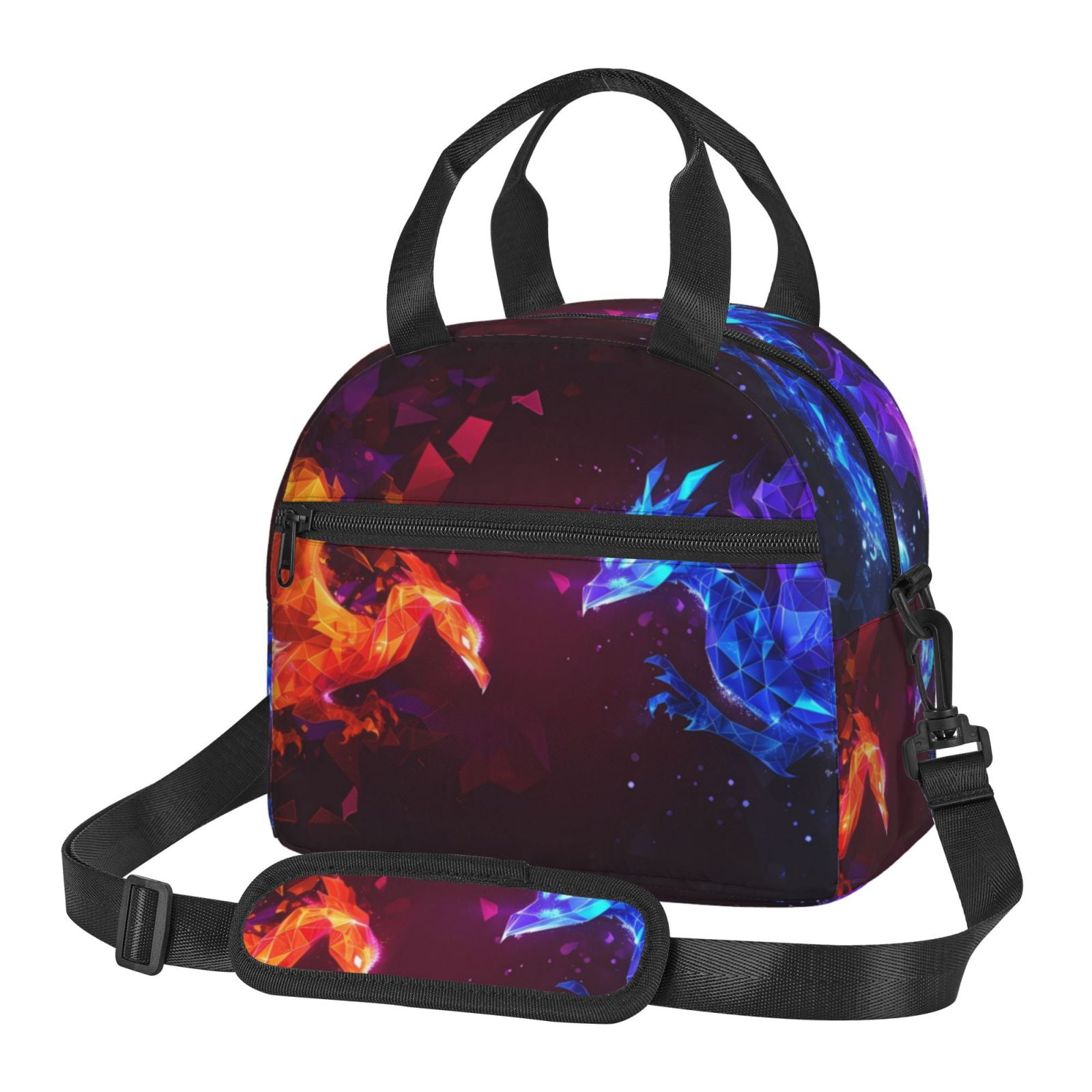Xecao Futuristic Red And Blue Bird Print Insulated Lunch Box, Lunch ...