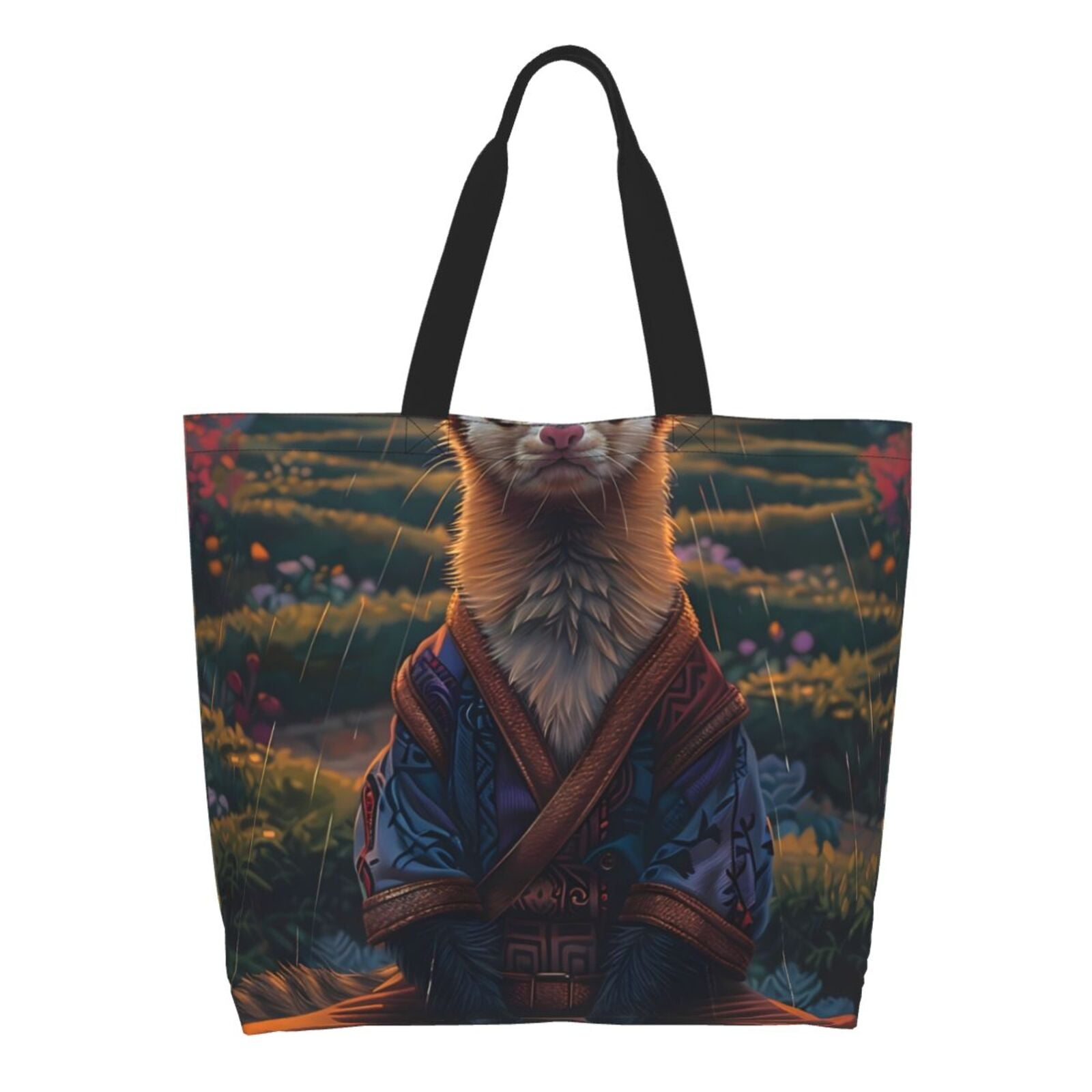 Xecao Garden Meditating Weasel for Tote Bag for Women, Tote Shoulder ...