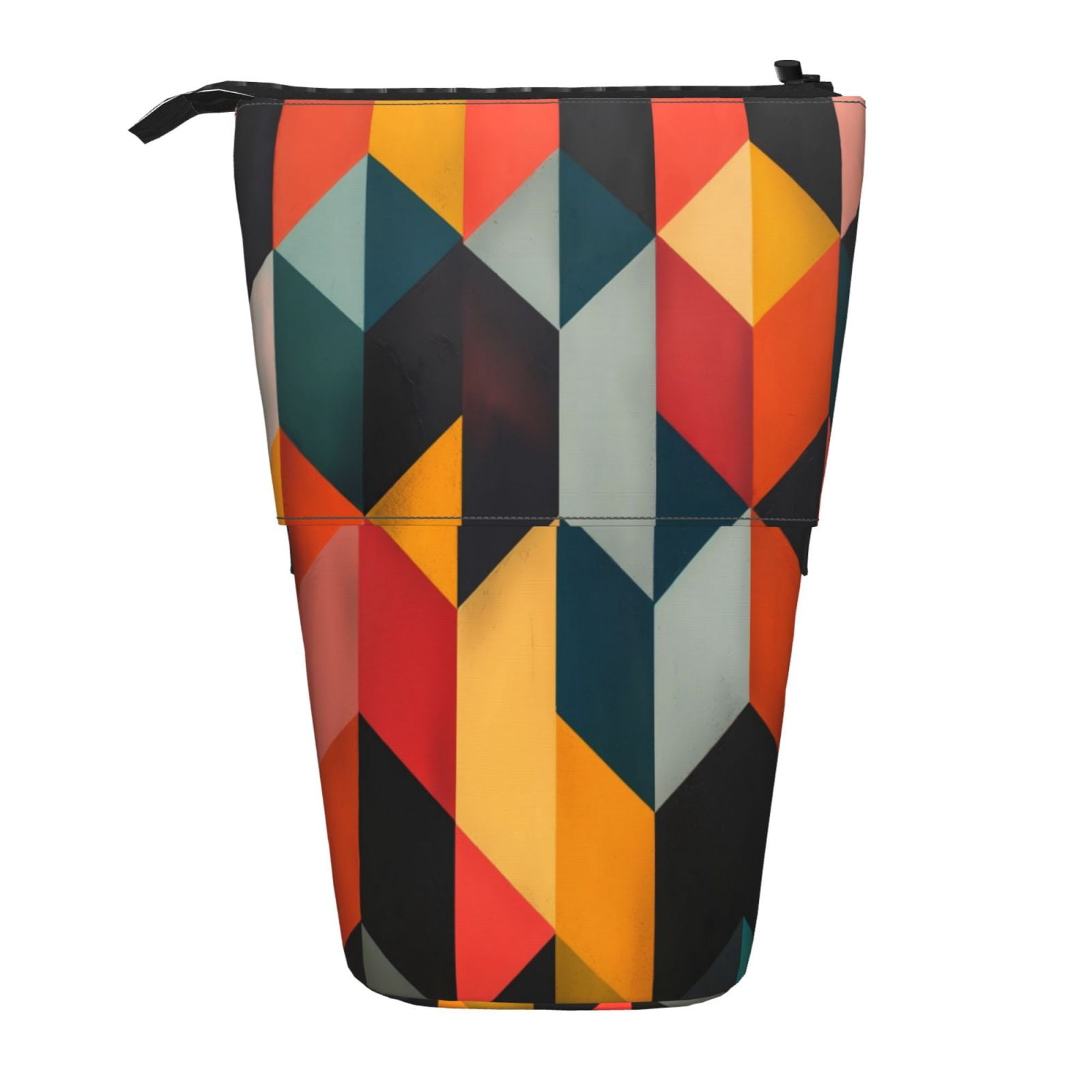 Xecao Geometric Cube Pattern Art Print Telescopic Pencil Bag Pen Holder ...