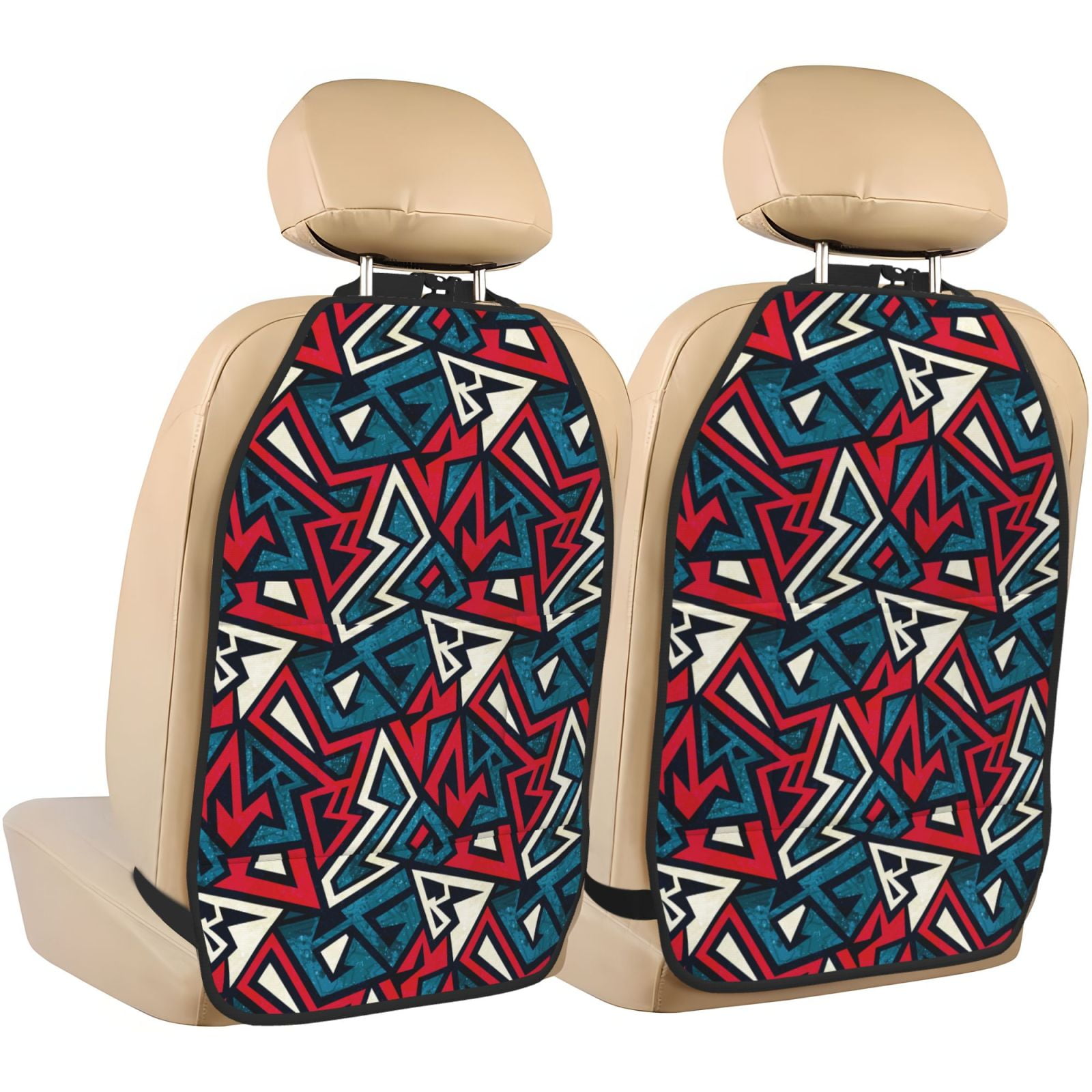 Xecao Geometric Elements Pattern Car Seat Back Protector 2 Pack Large ...