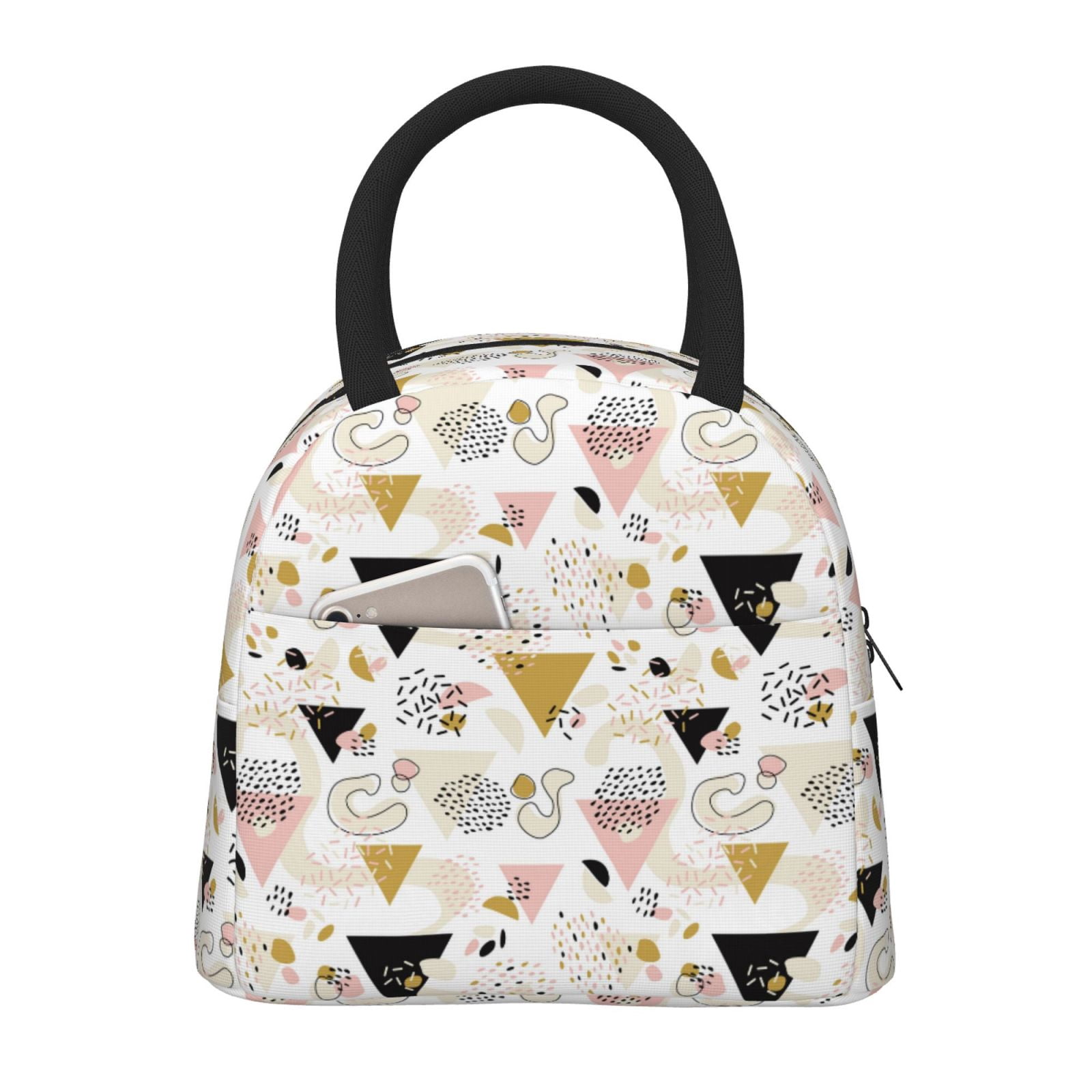 Xecao Geometric Triangle Lunch Bag , an insulated, reusable tote bag ...