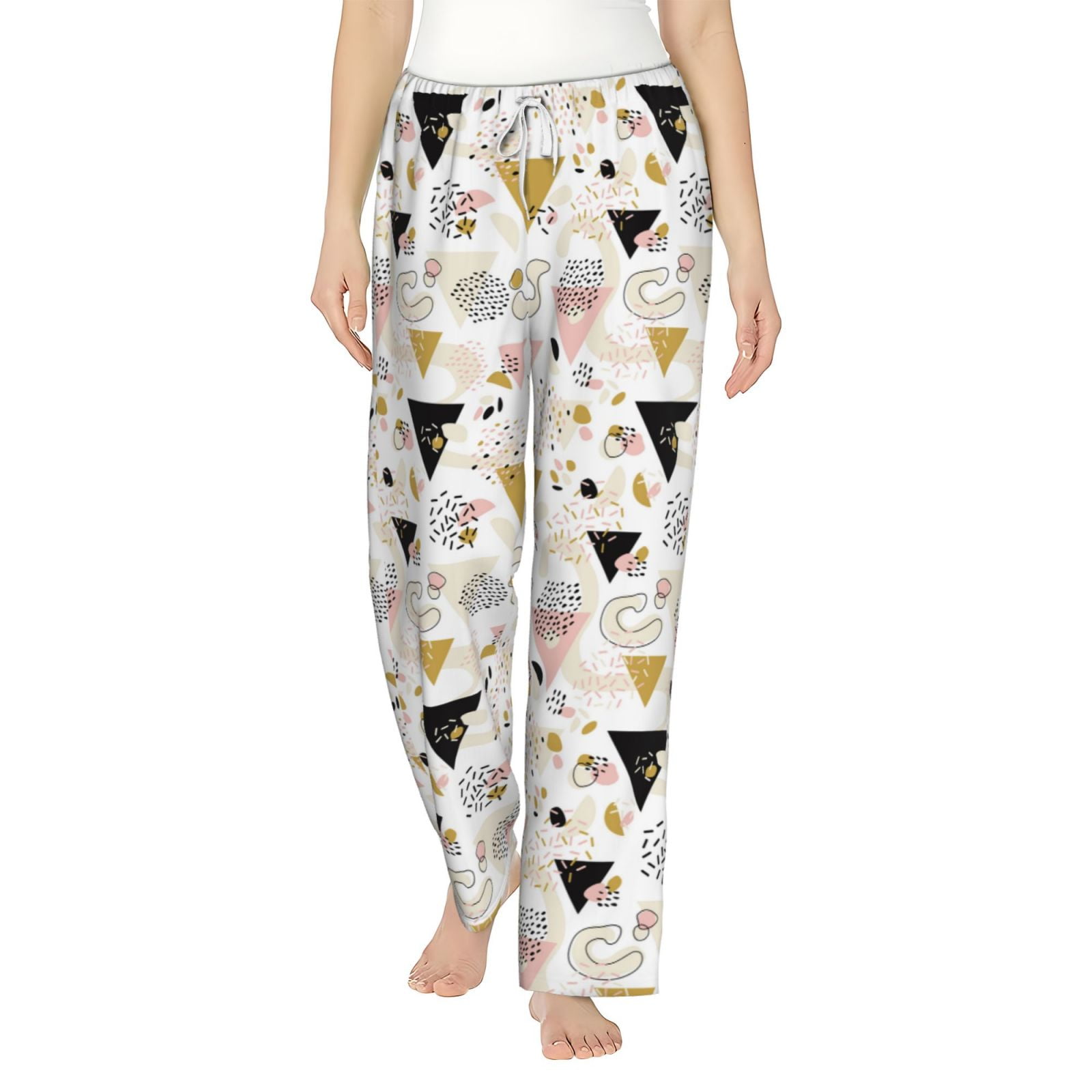 Xecao Geometric Triangle Women's Straight Lounge Pajama Pants: The ...