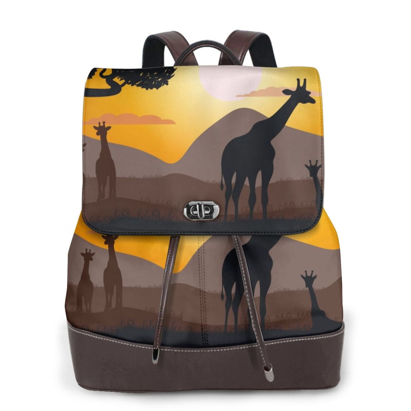Xecao Giraffes Of The African Savannah Print Large Backpack Soft ...