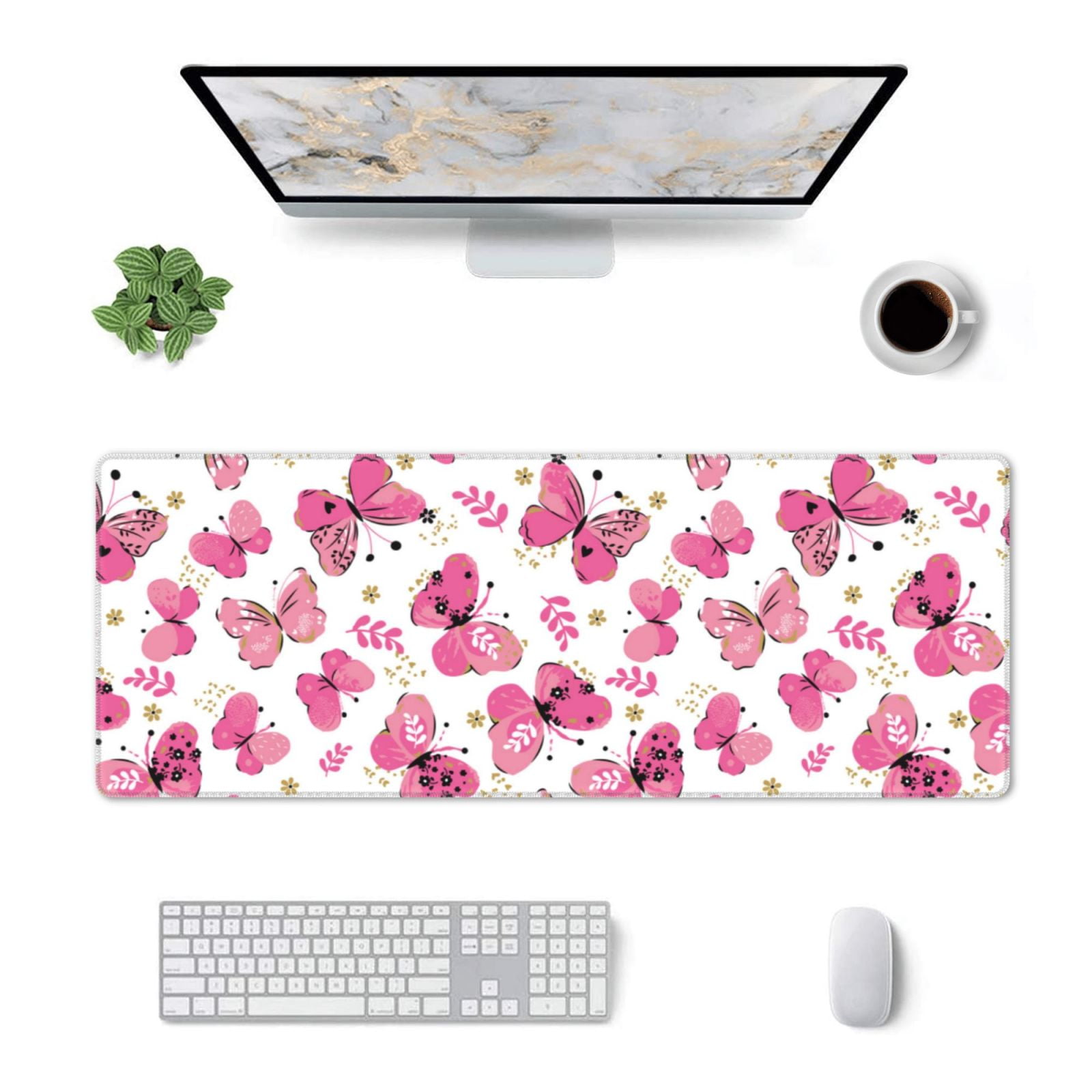 Xecao Girl Butterfly for Mouse Pad - Waterproof Extended Contour Mouse ...