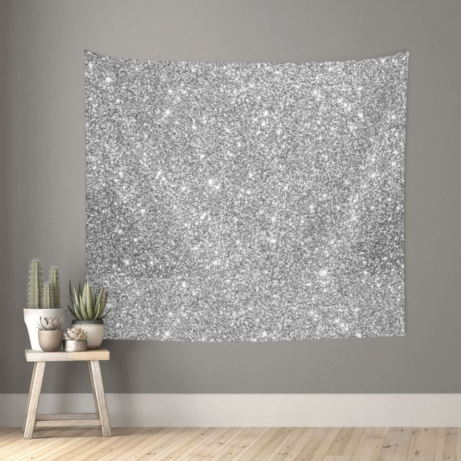 Xecao GlitterSilver patten Tapestry 60x51 Inches Wall Hanging Poster ...