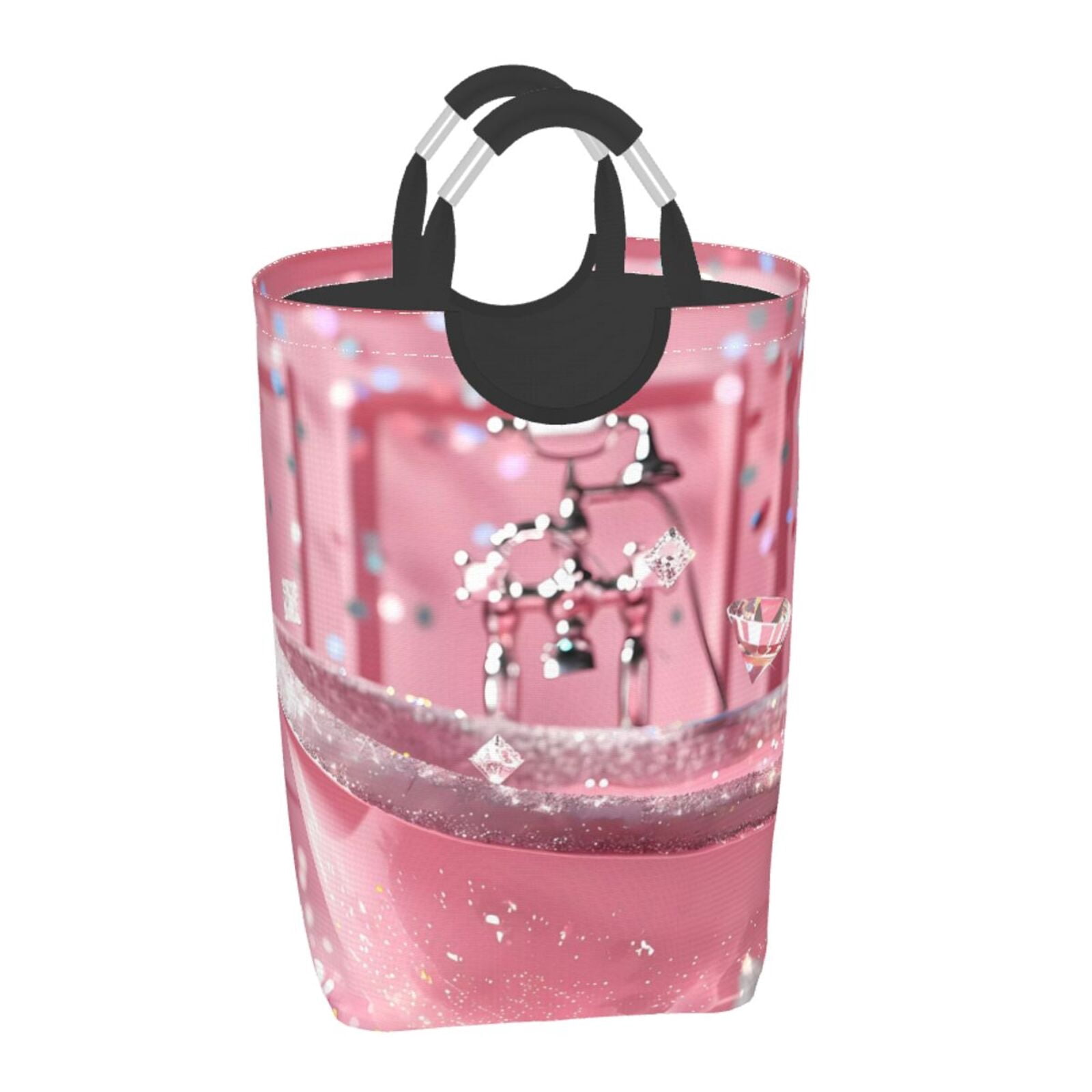 Xecao Glittering Pink Bathtub for Laundry Basket,Collapsible Large ...