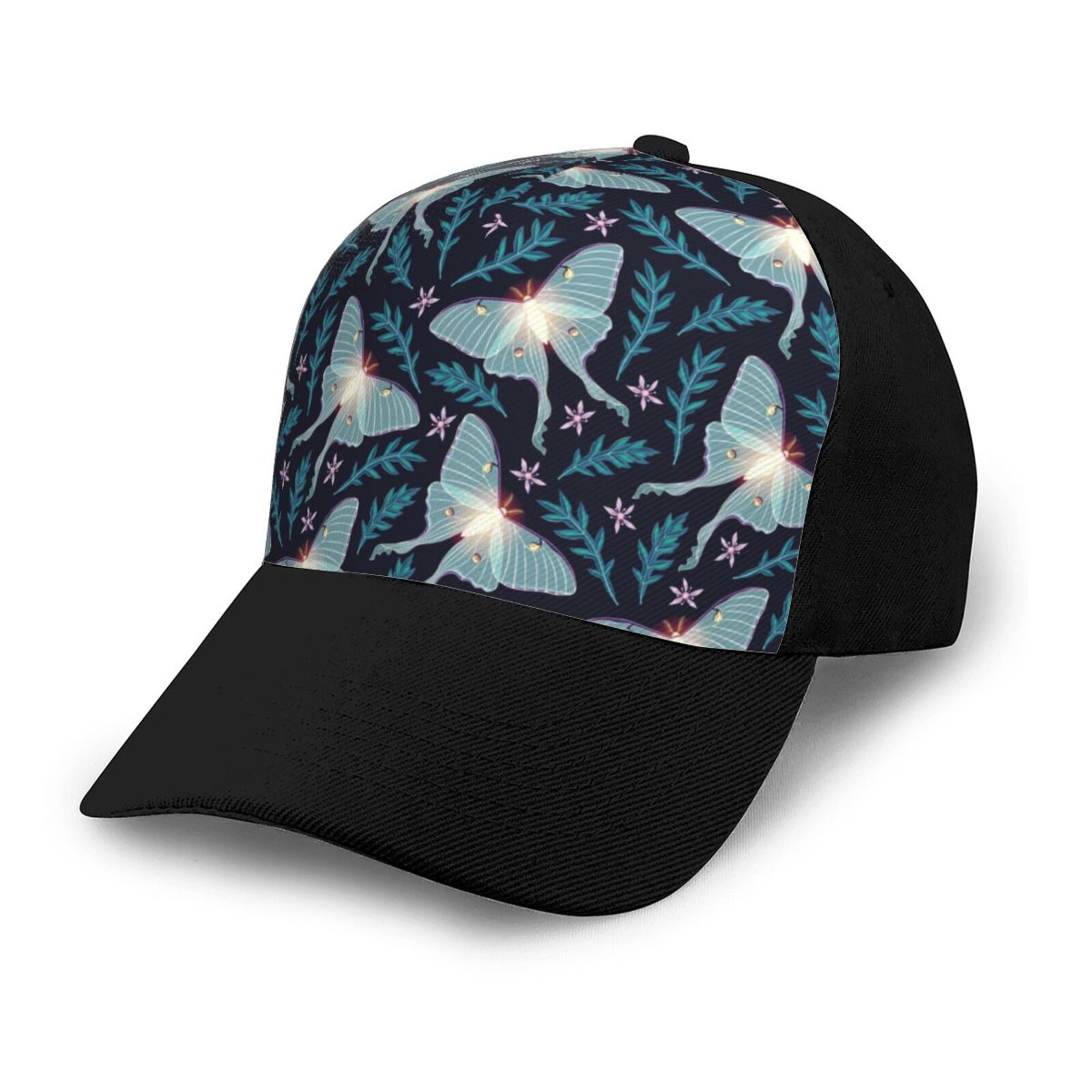 Xecao Glowing Butterfly print unisex vintage washed baseball cap, a ...