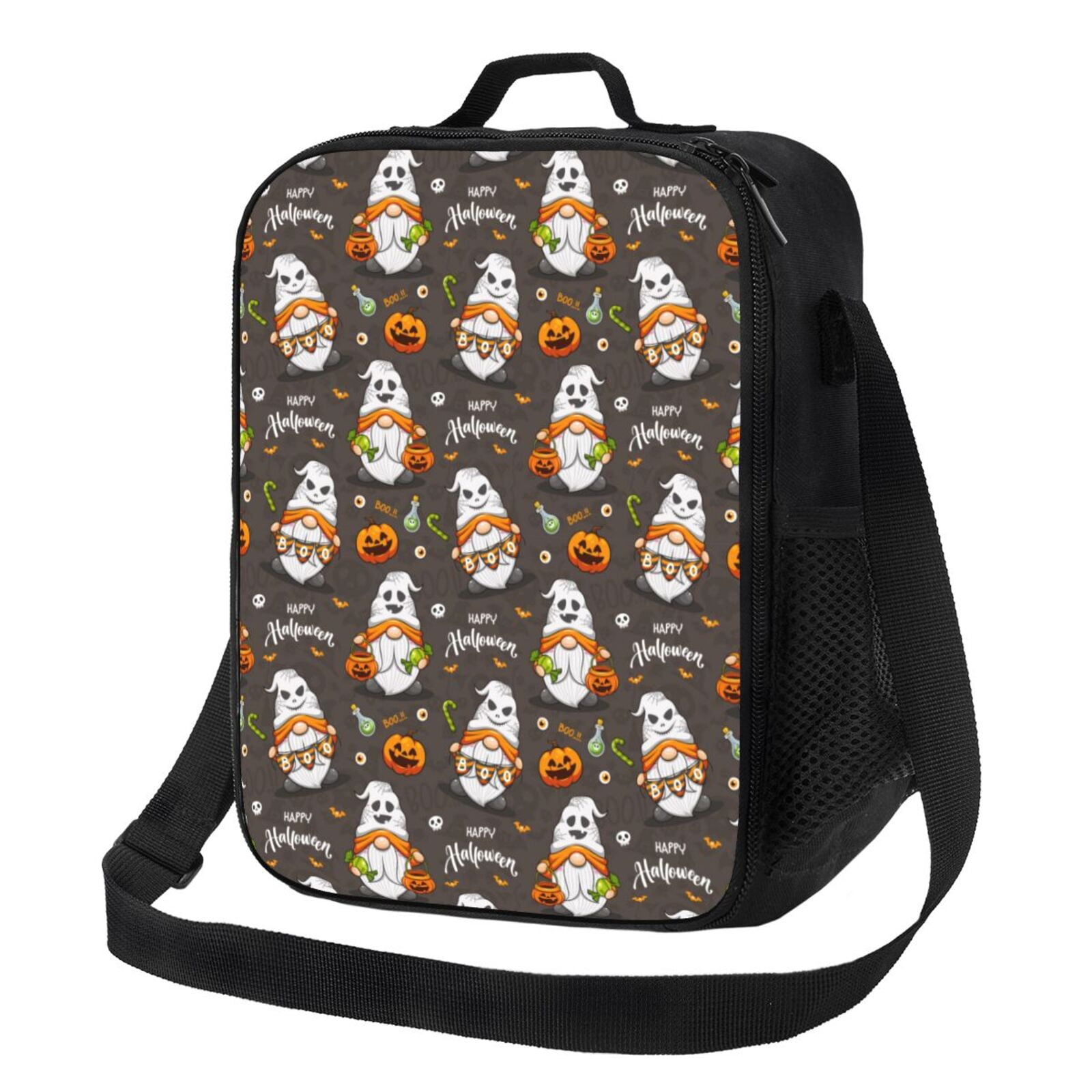 Xecao Gnome And Pumpkin Print Lunch Bag - Durable, Double-Insulated ...