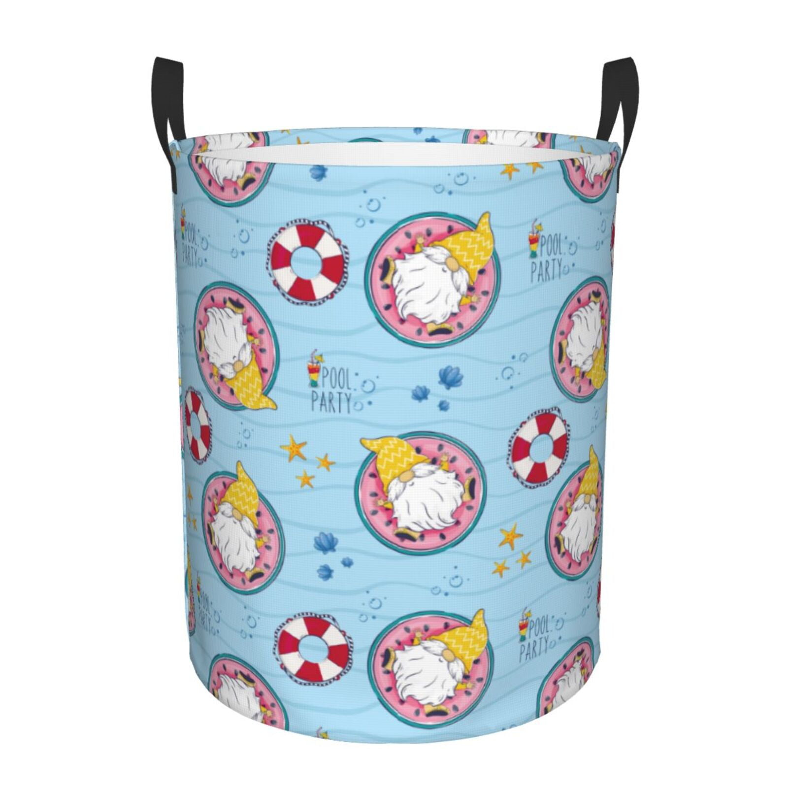 Xecao Gnome Pool Party Print Laundry Hamper Basket,designed for Blanket ...