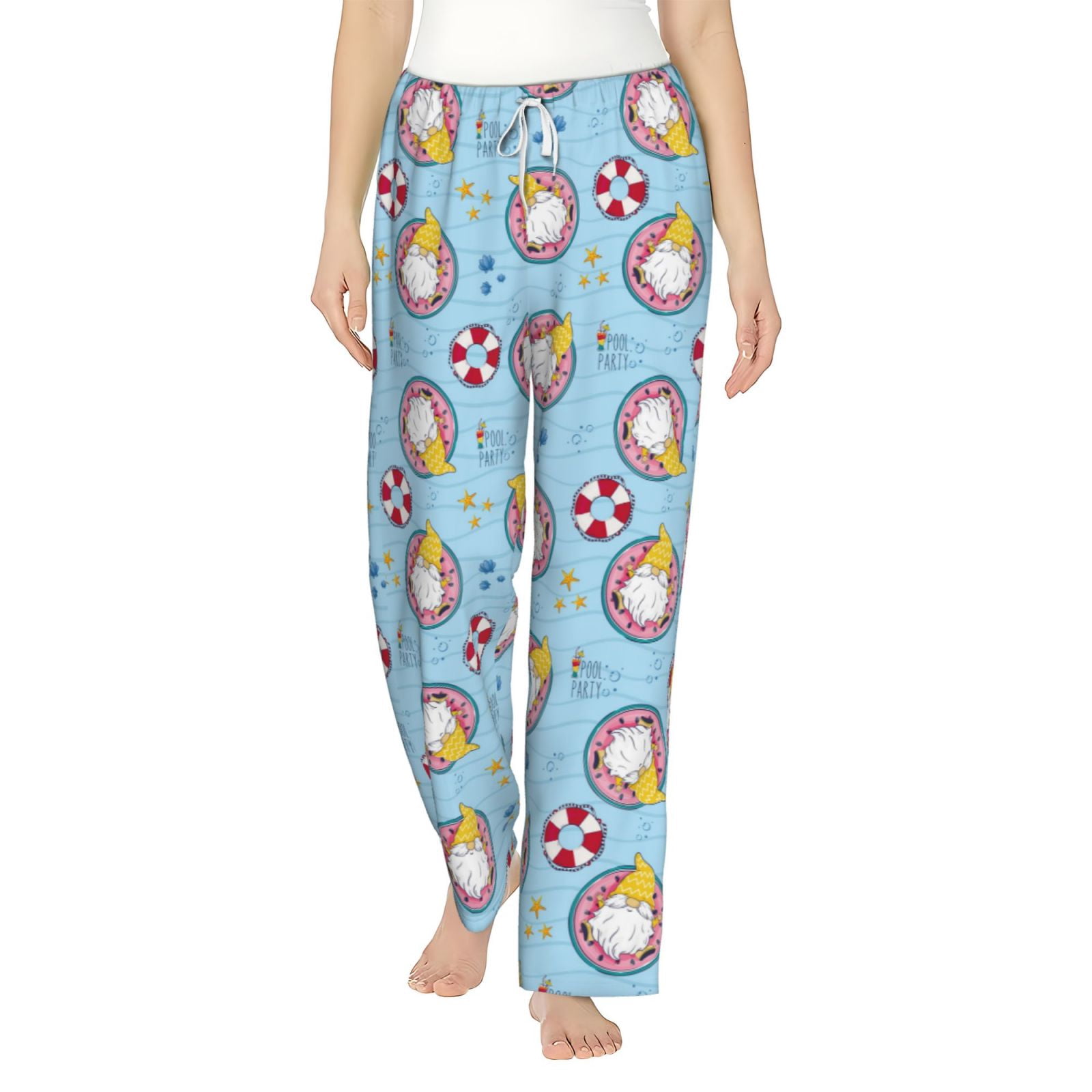 Xecao Gnome Pool Party Women's Straight Lounge Pajama Pants: The ...