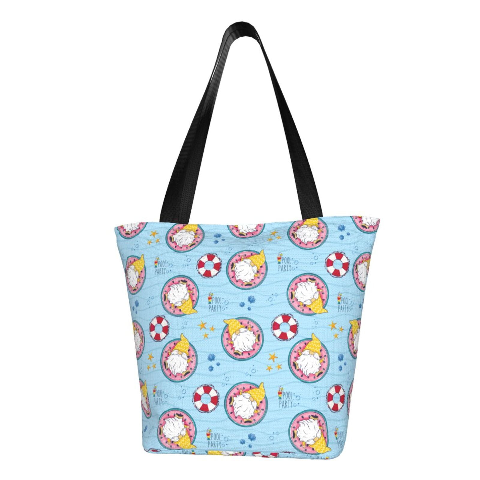 Xecao Gnome Pool Party for Tote Bag for Women -Tote Shoulder Bag with A Little Pocket Inside ...