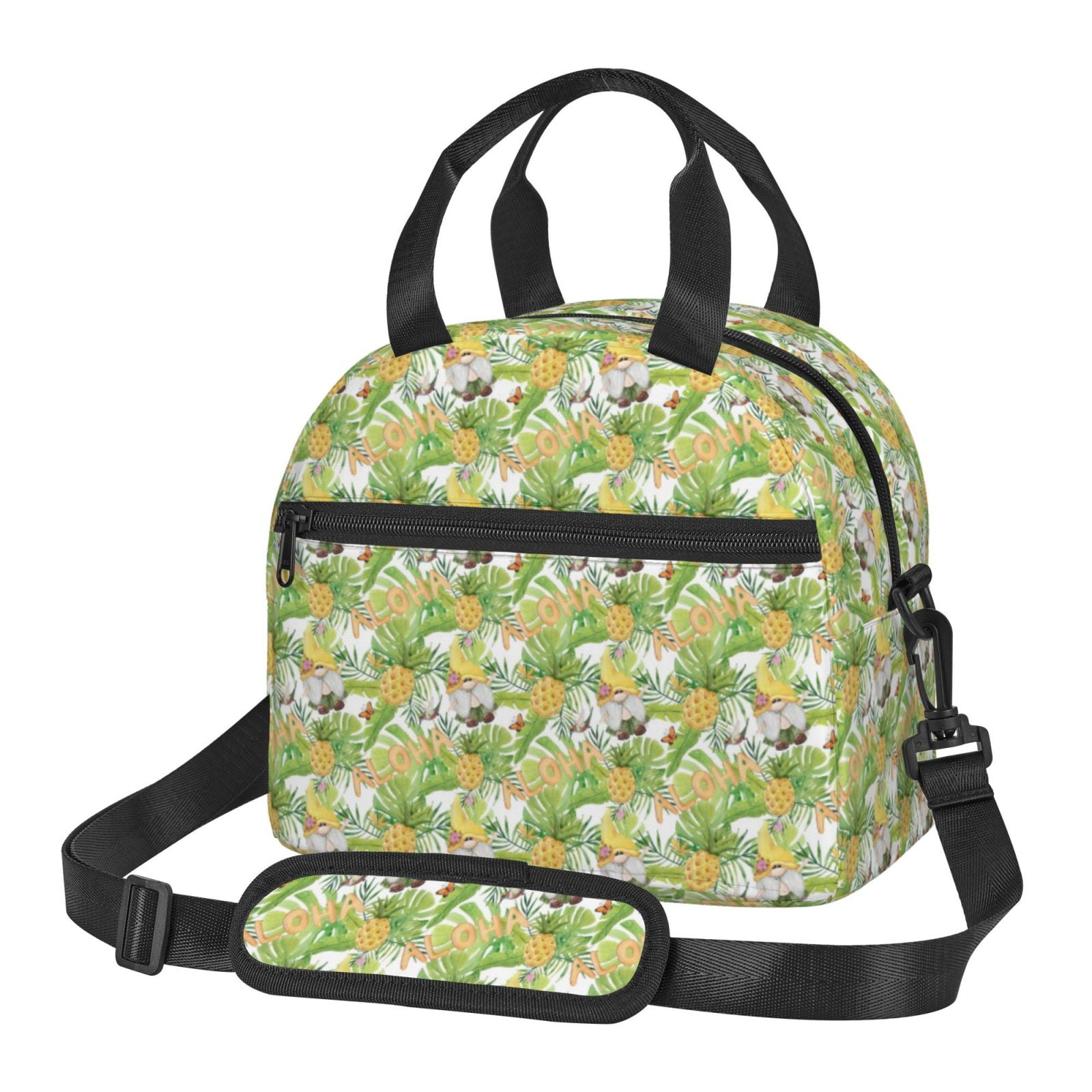 Xecao Gnome and Pineapple Print Insulated Lunch Box, Lunch Cags Lunch Bag Featuring An ...
