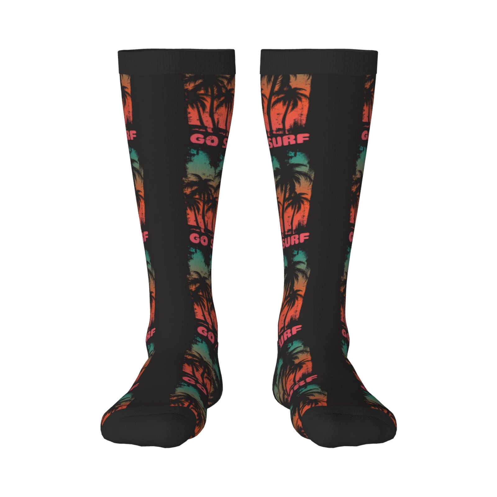 Xecao Go Surfer print thigh-high socks, crafted for both men and women ...