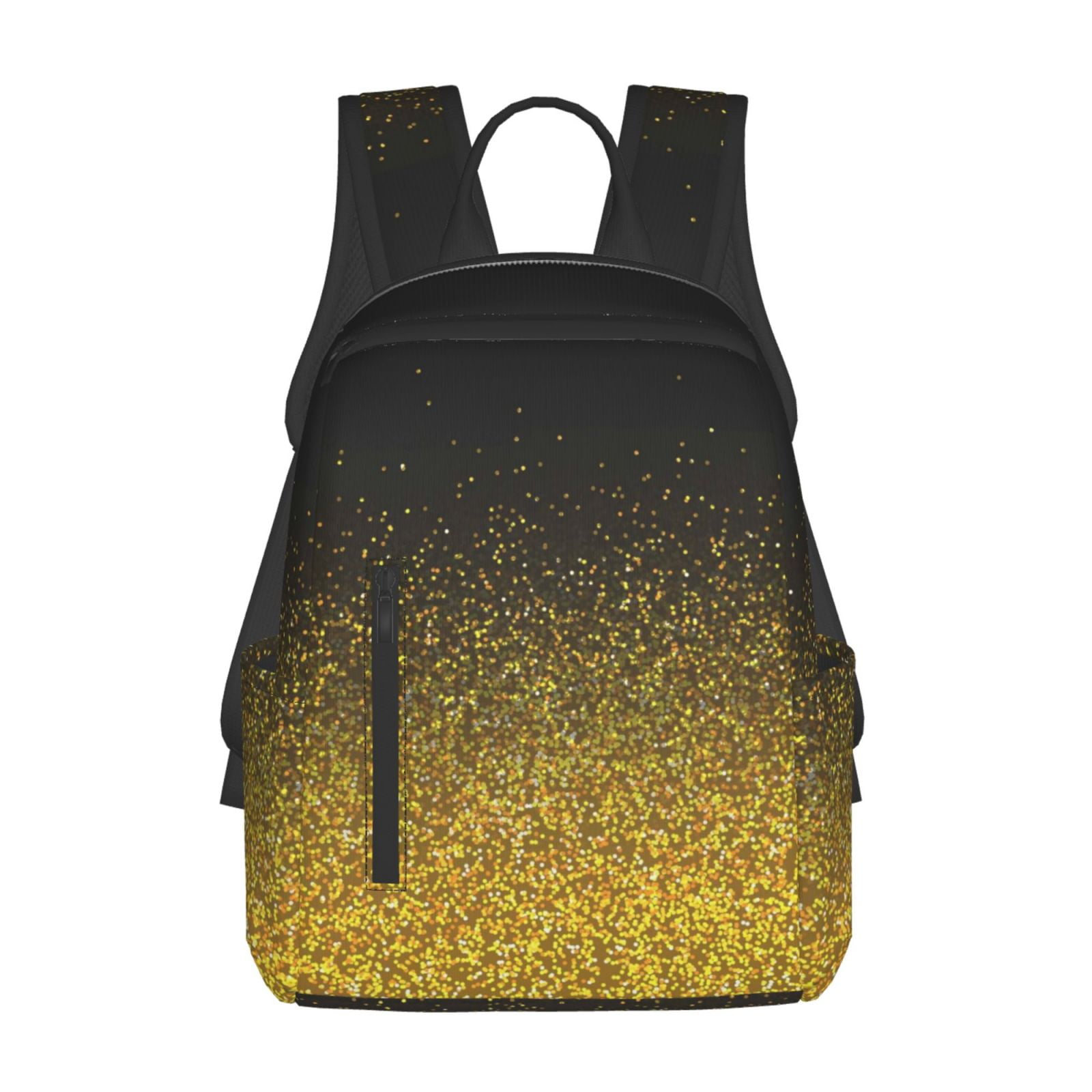 Xecao Gold Glitter Gradient print Backpack For women men Aesthetic ...